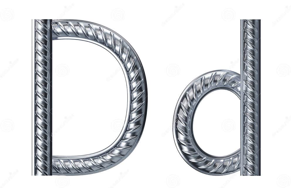 Letter D. Font from Construction Rebar Stock Illustration ...