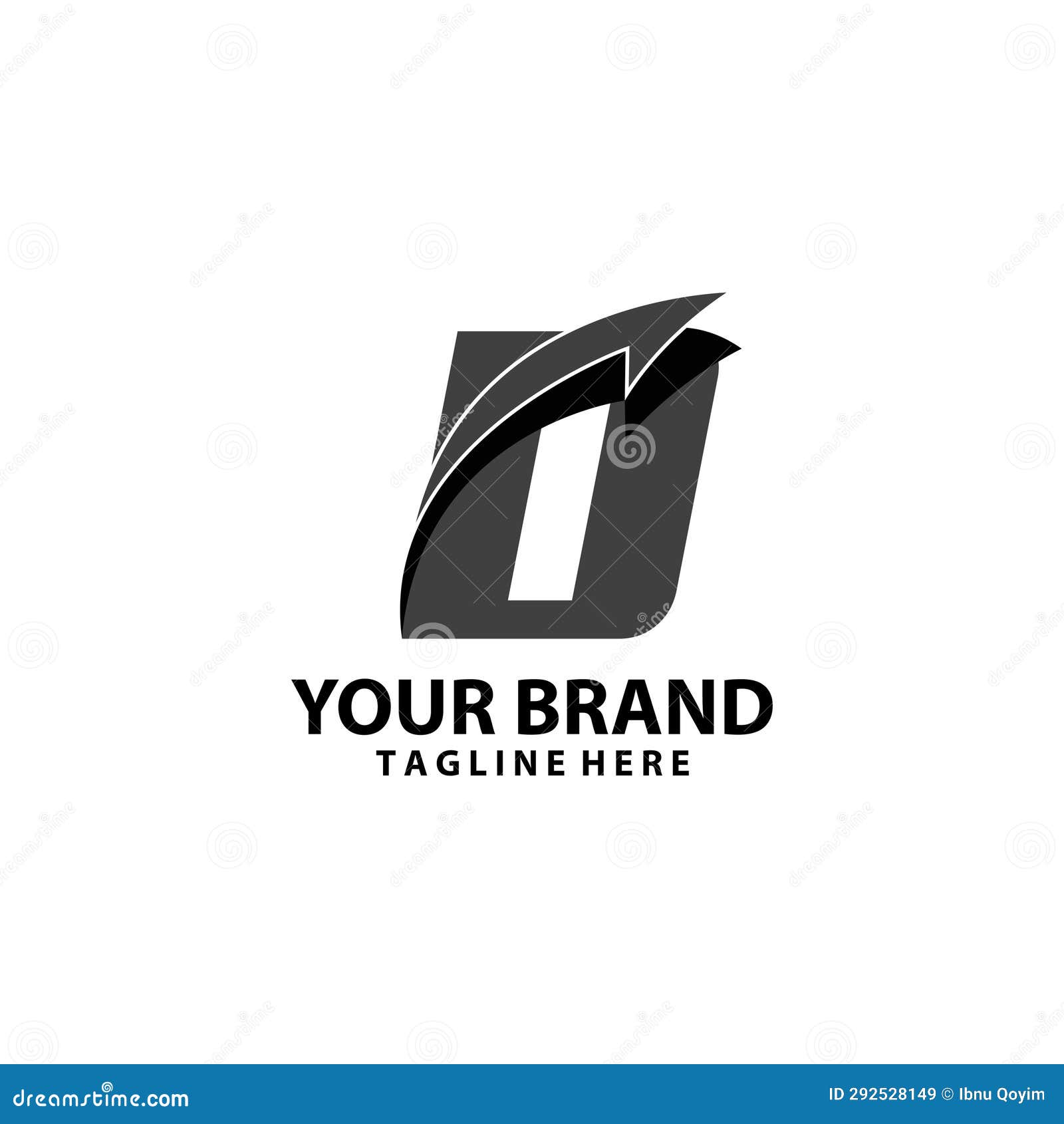 Letter D Font Monogram Arrow Shadow Logo Design Vector Stock ...