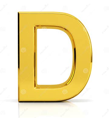 Letter D. Front View. 3d Render Stock Illustration - Illustration of ...