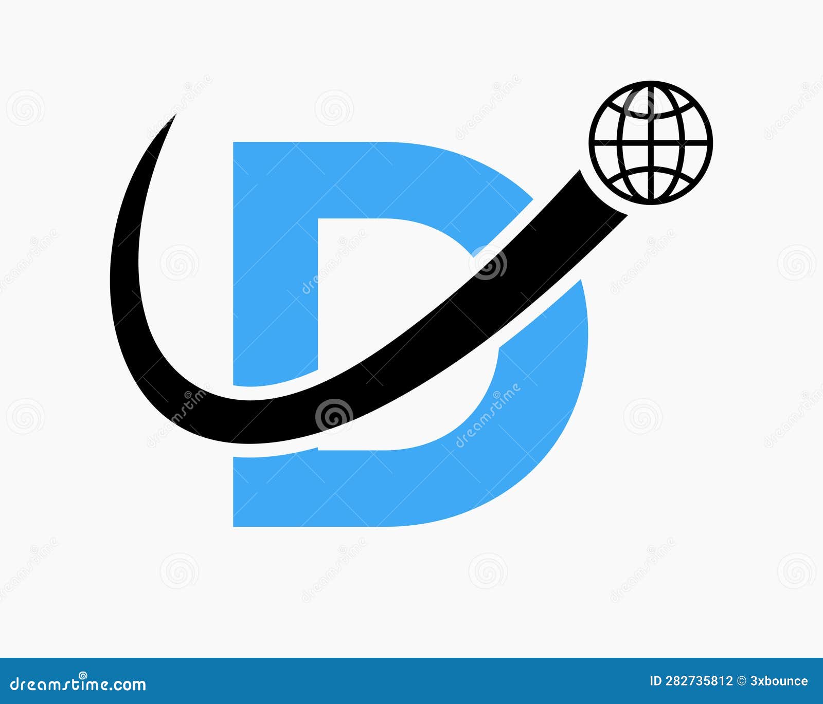 Letter D Global Logo Design. World Logotype Symbol Vector Template ...