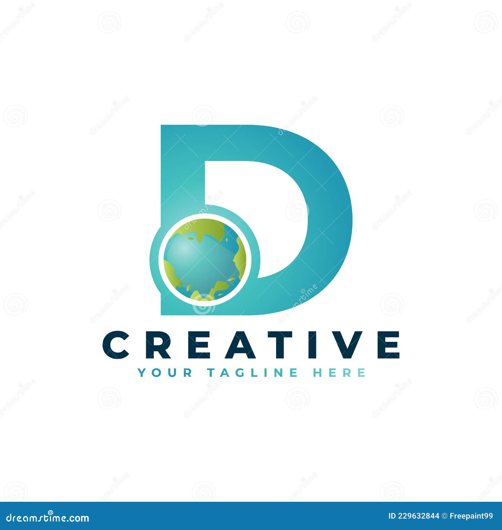 Letter D Global World Earth Logo Design Stock Vector - Illustration of ...