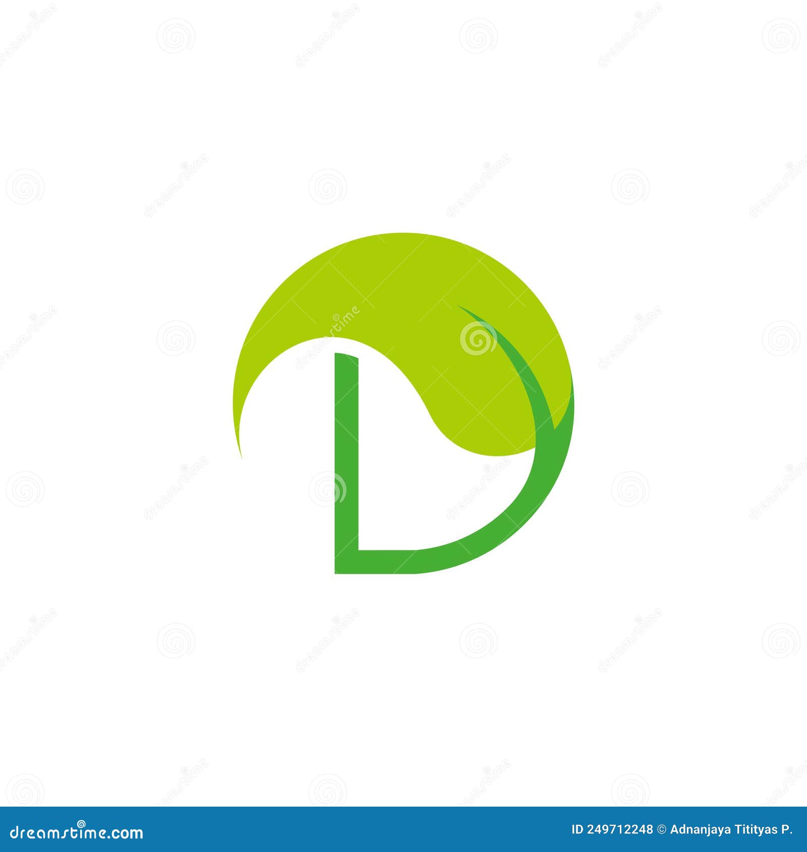 Letter D Green Leaf Tree Symbol Geometric Logo Vector Stock Vector ...