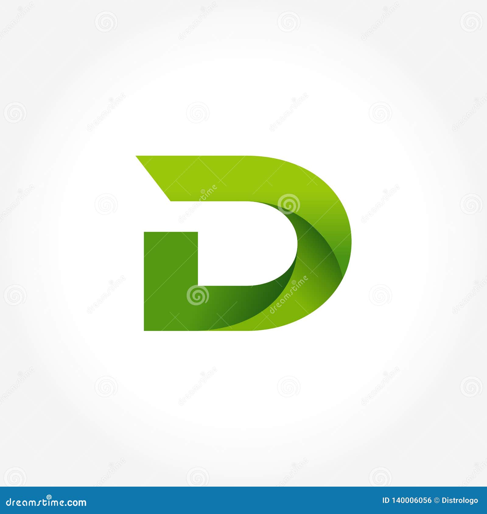 Letter D Green Logo Template. Alphabet Logotype Design Stock Vector ...