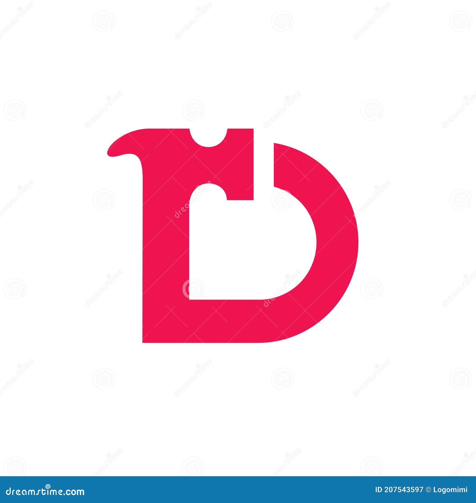 Letter D Hammer Logo Design Template Elements, Isolated on White ...