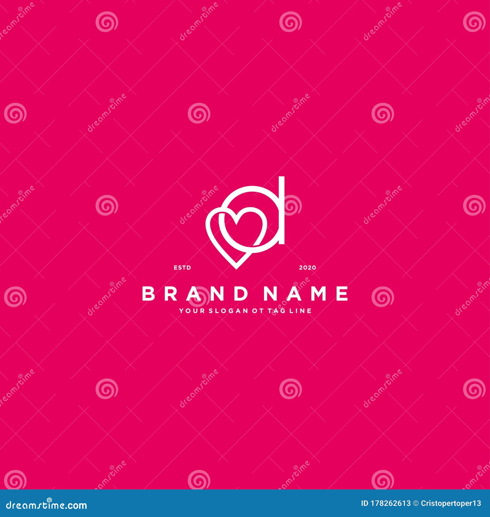 Letter D Heart Logo Icon Design Vector Stock Vector - Illustration of ...