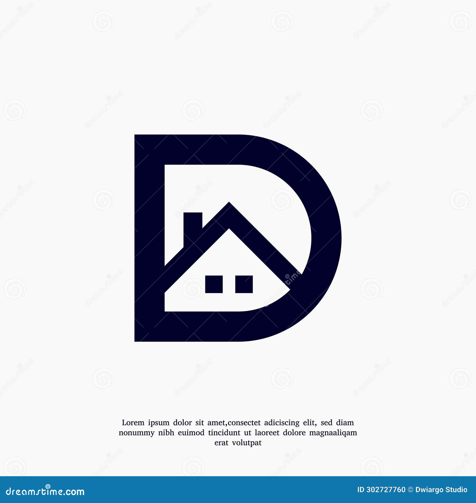 Letter D Home Logo Design Template Stock Illustration - Illustration of ...