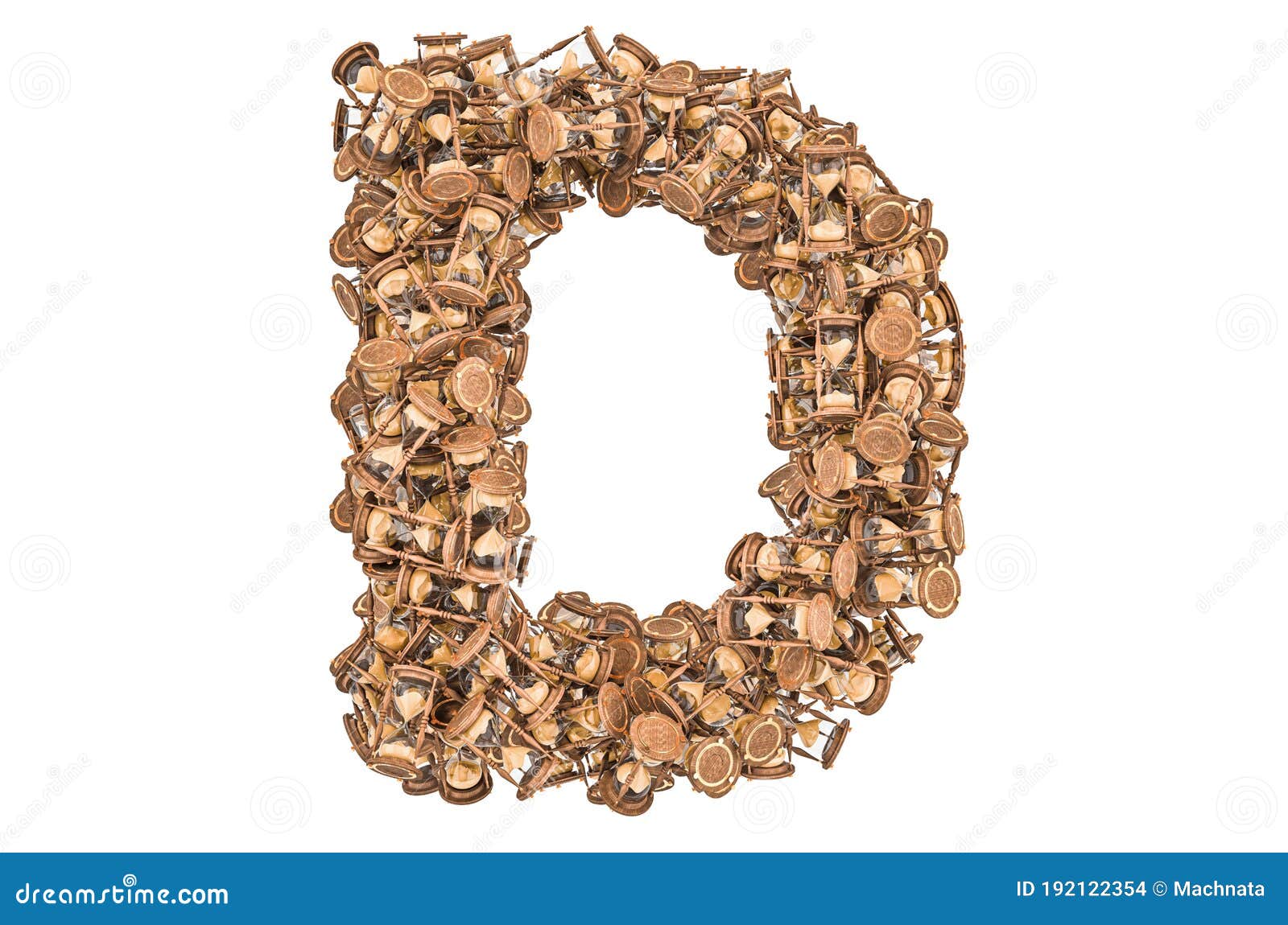 Letter D From Hourglass 3d Rendering Stock Illustration Illustration Of Precision Time