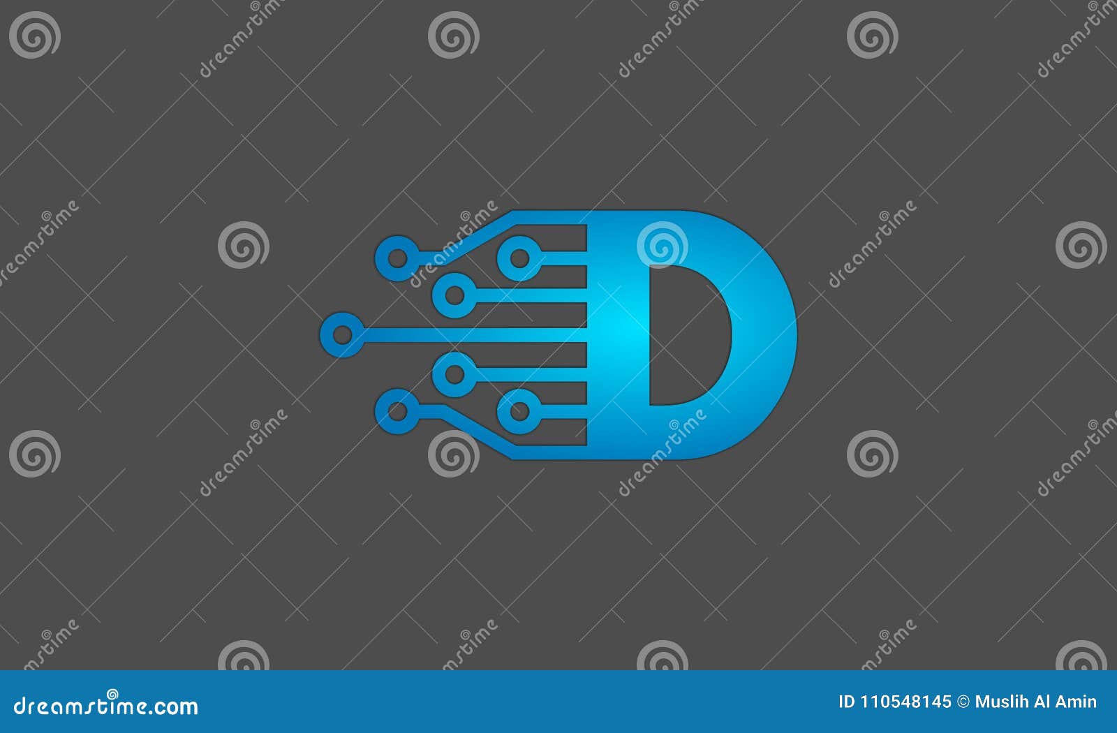 D Digital Icon Logo Vector. Blue Color Design. Stock Vector ...
