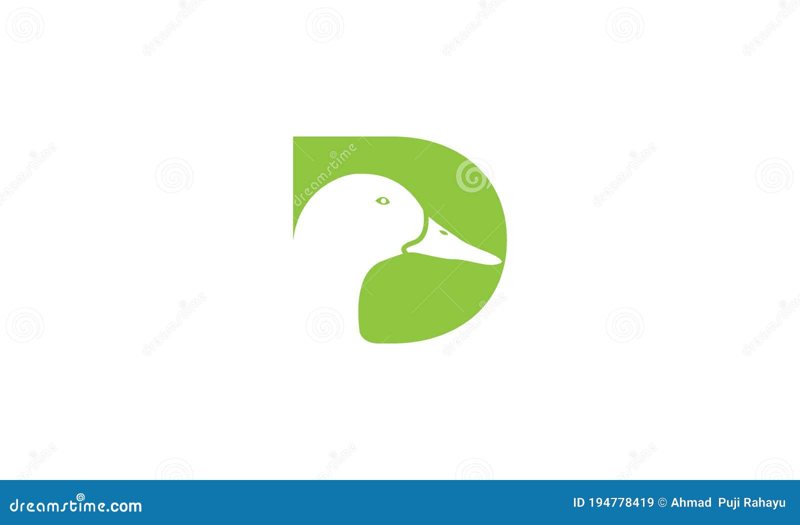 Letter D or Initial D for Duck Bird Head Logo Design Icon Stock Vector ...