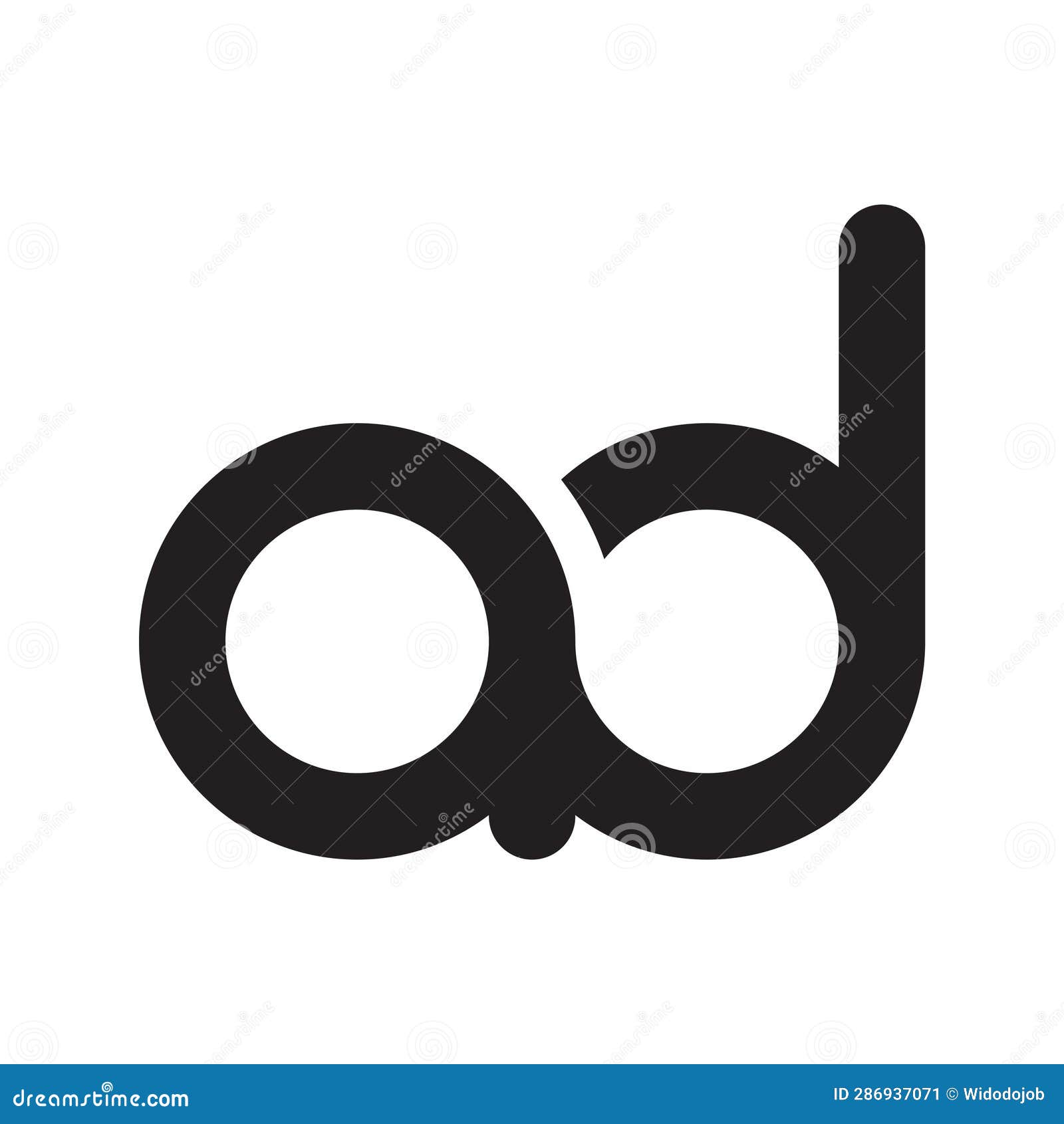 Letter a D Interconnected Logo Design Vector Illustration on White ...