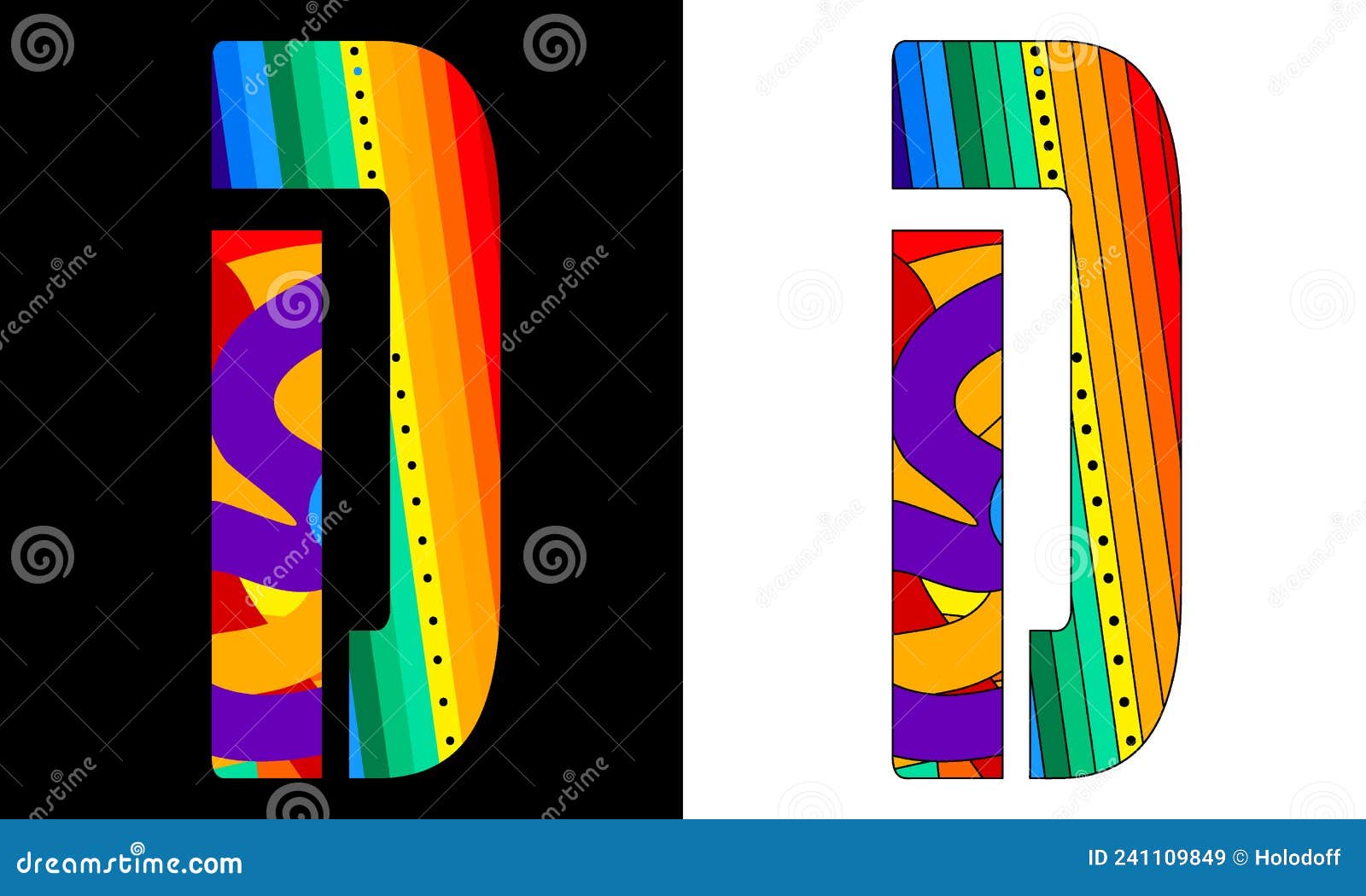 Letter D. Isolate Symbol or Icon or Logo Made Up of Different Elements ...