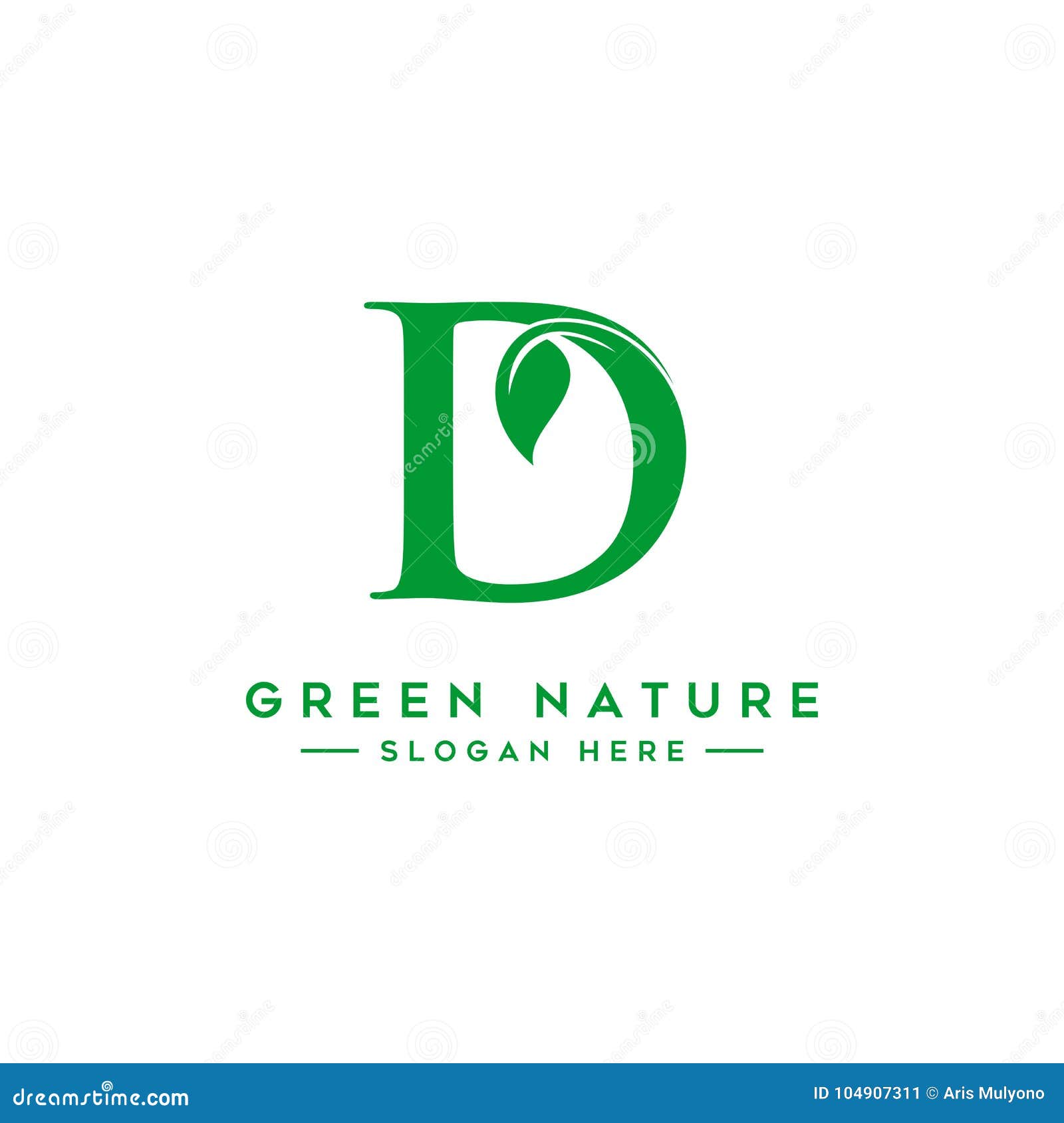 Letter D Leaf Logo Natural Logos Stock Vector - Illustration of ...