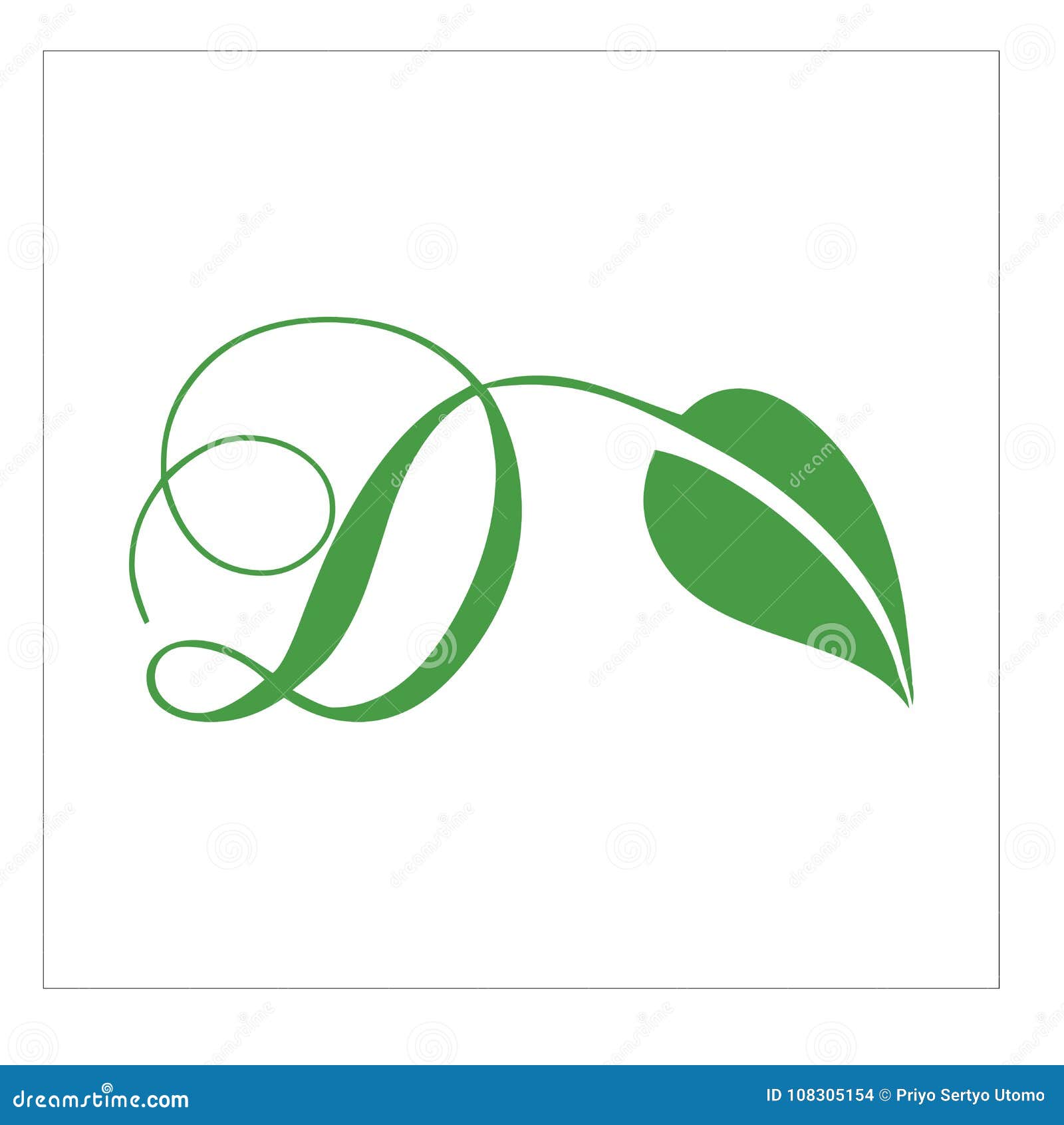 Letter D Leaf Logo and Vector Stock Vector - Illustration of font ...