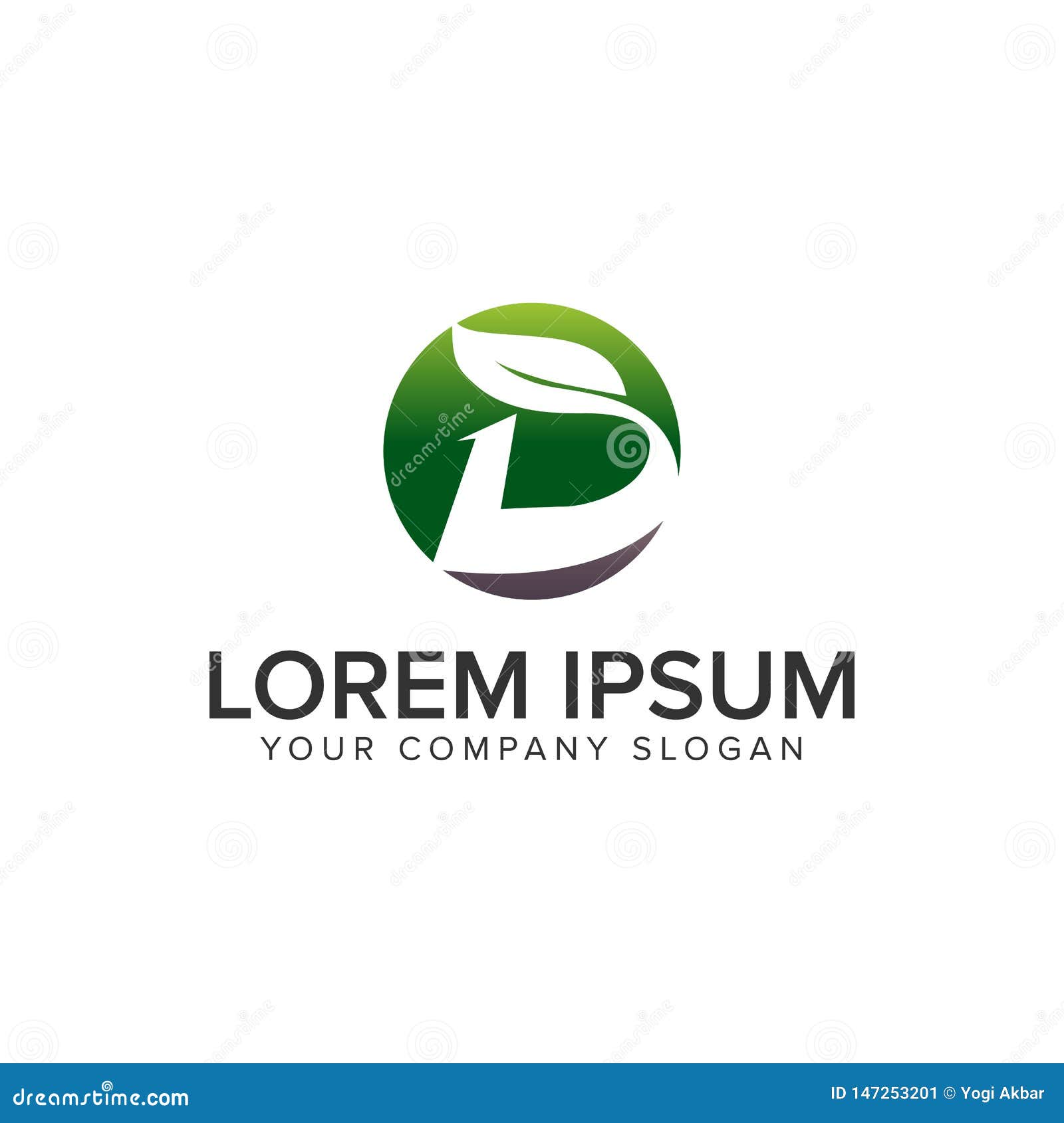 Letter D Leaf Nature Logo Design Concept Template. Fully Editable ...