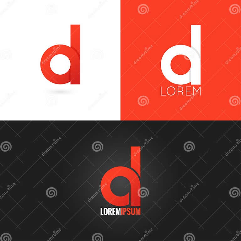 Letter D Logo Design Icon Set Background Stock Vector - Illustration of ...