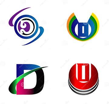 Letter D Logo Design Sample Icon Set Stock Illustration - Illustration ...