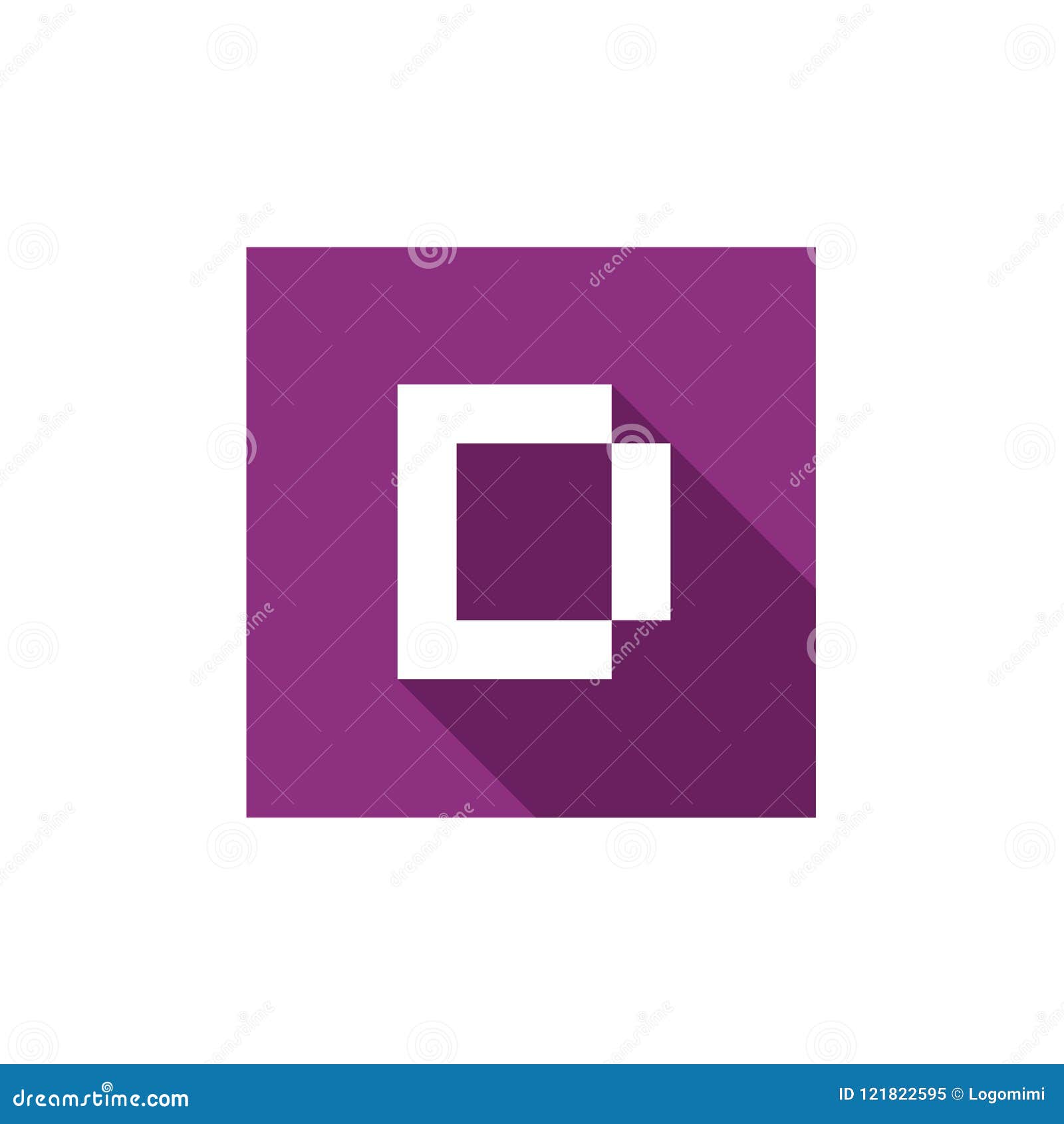 Letter D Logo Icon Design, Combined with Purple Square Shape Stock ...