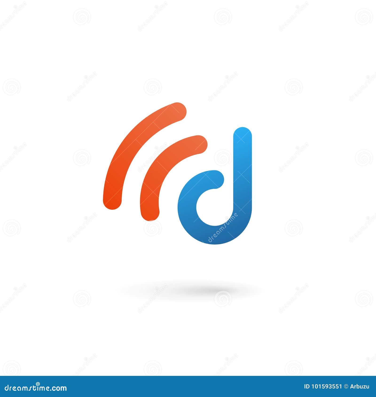 Letter D Wireless Logo Icon Design Template Elements Stock Vector ...