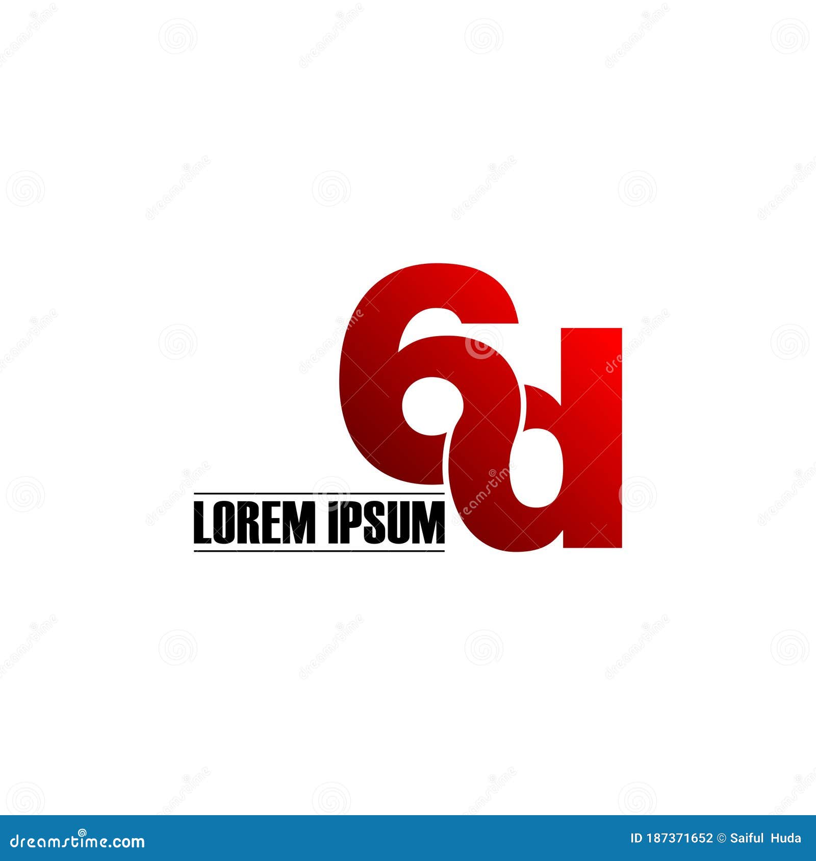 Letter 6D Monogram Logo Icon Design Vector. Stock Vector - Illustration ...