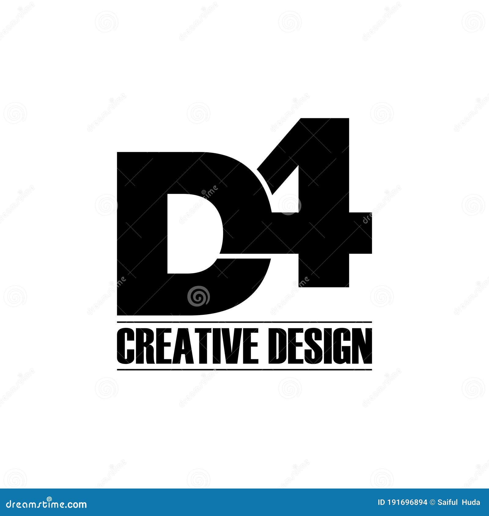 Letter D4 Monogram Logo Icon Design Vector. Stock Vector - Illustration ...