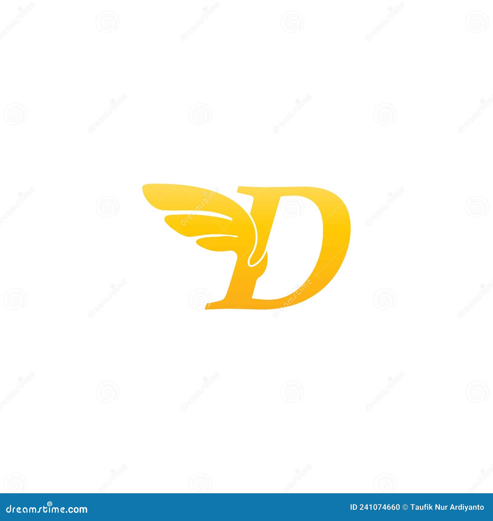 Letter D Logo Icon Illustration with Wings Stock Illustration ...