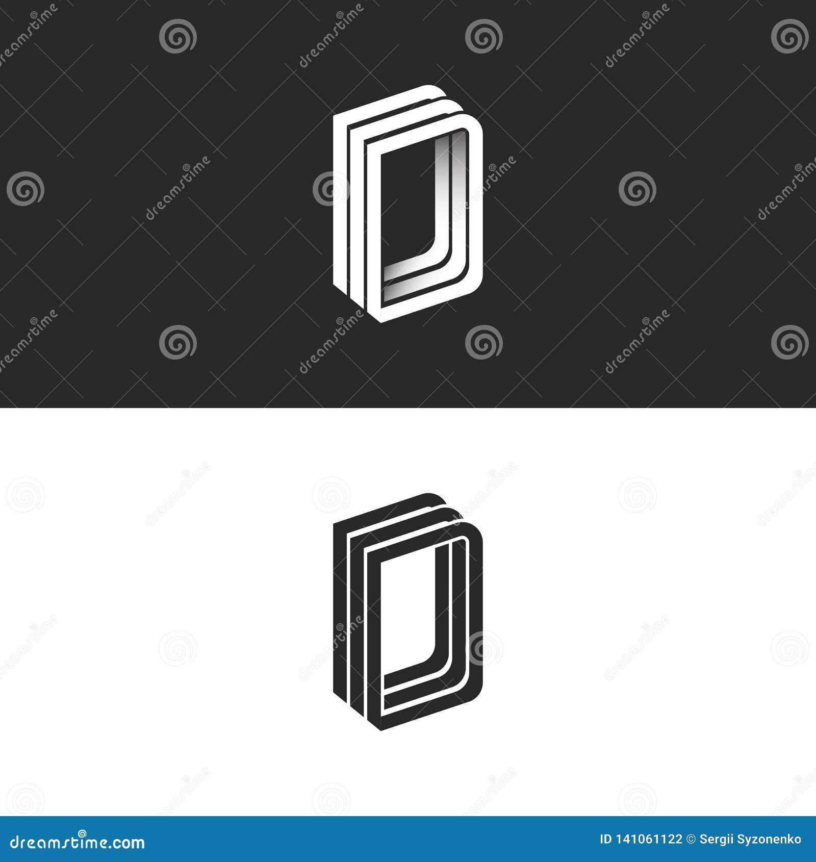 Letter D Logo Perspective Modern Typography Design Element, Monogram ...