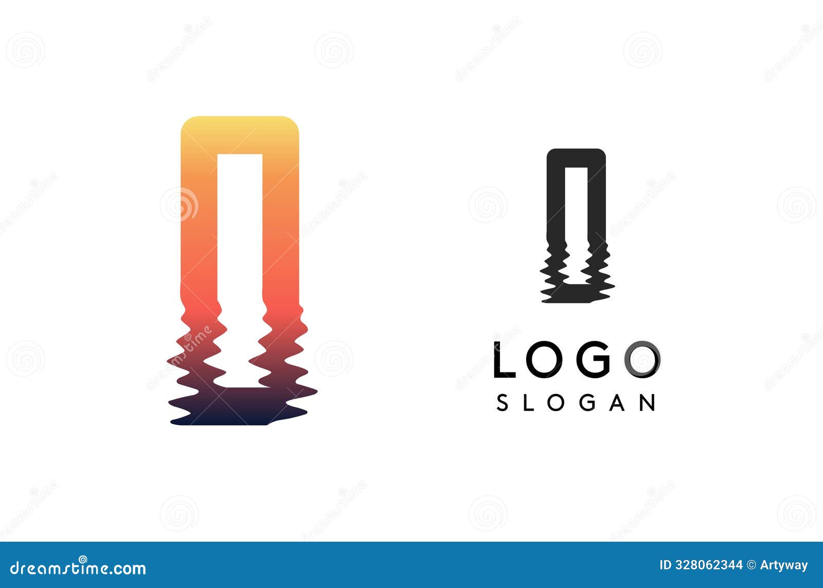 Letter D Logo Template, Sunset Reflection On Water Or Sunset Path ...