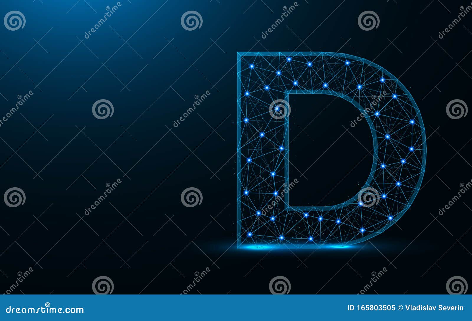 Letter D Low Poly Design, Alphabet Abstract Geometric Image Stock ...