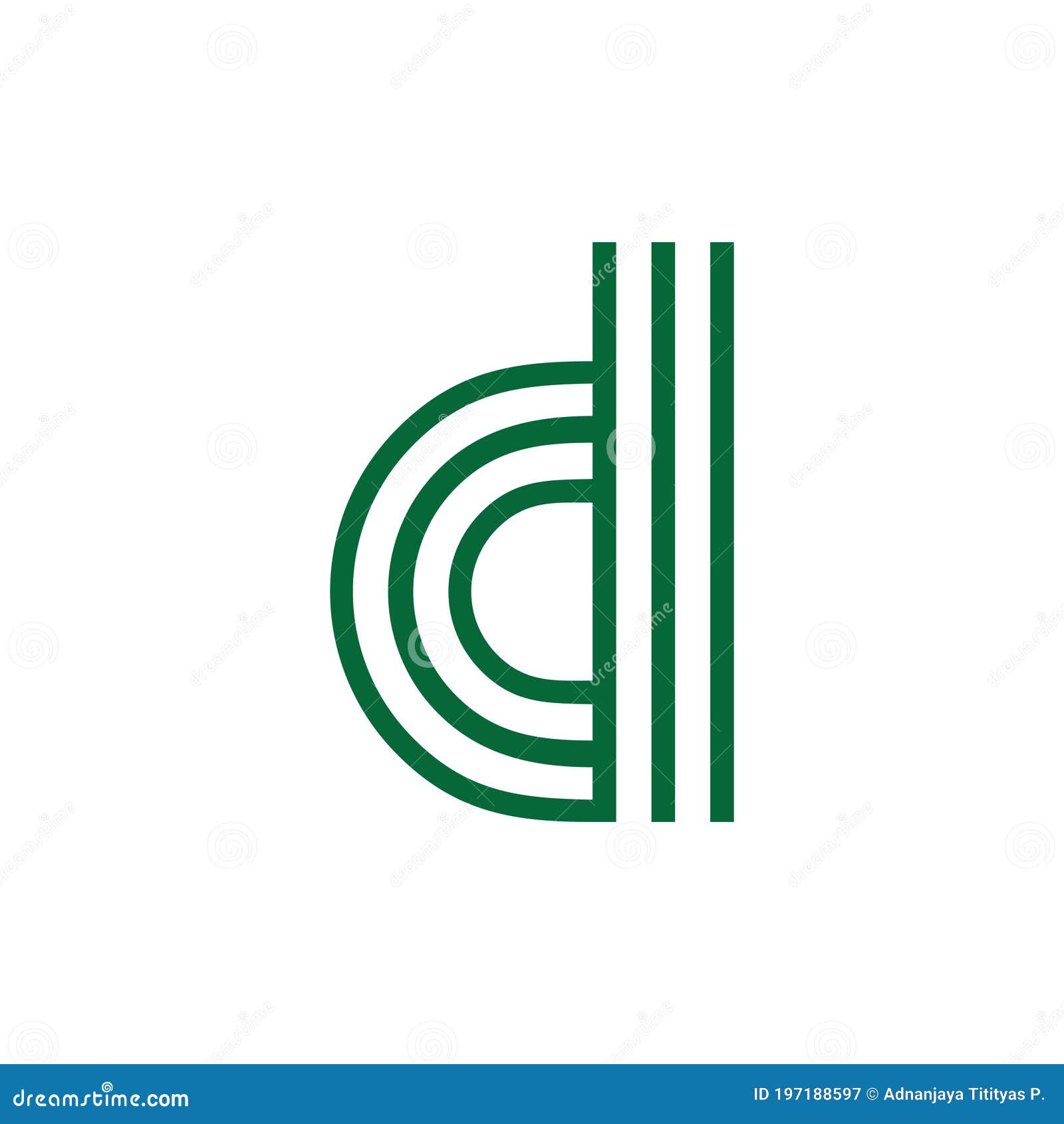 Letter D Lowercase Stripes Logo Vector Stock Vector - Illustration of ...