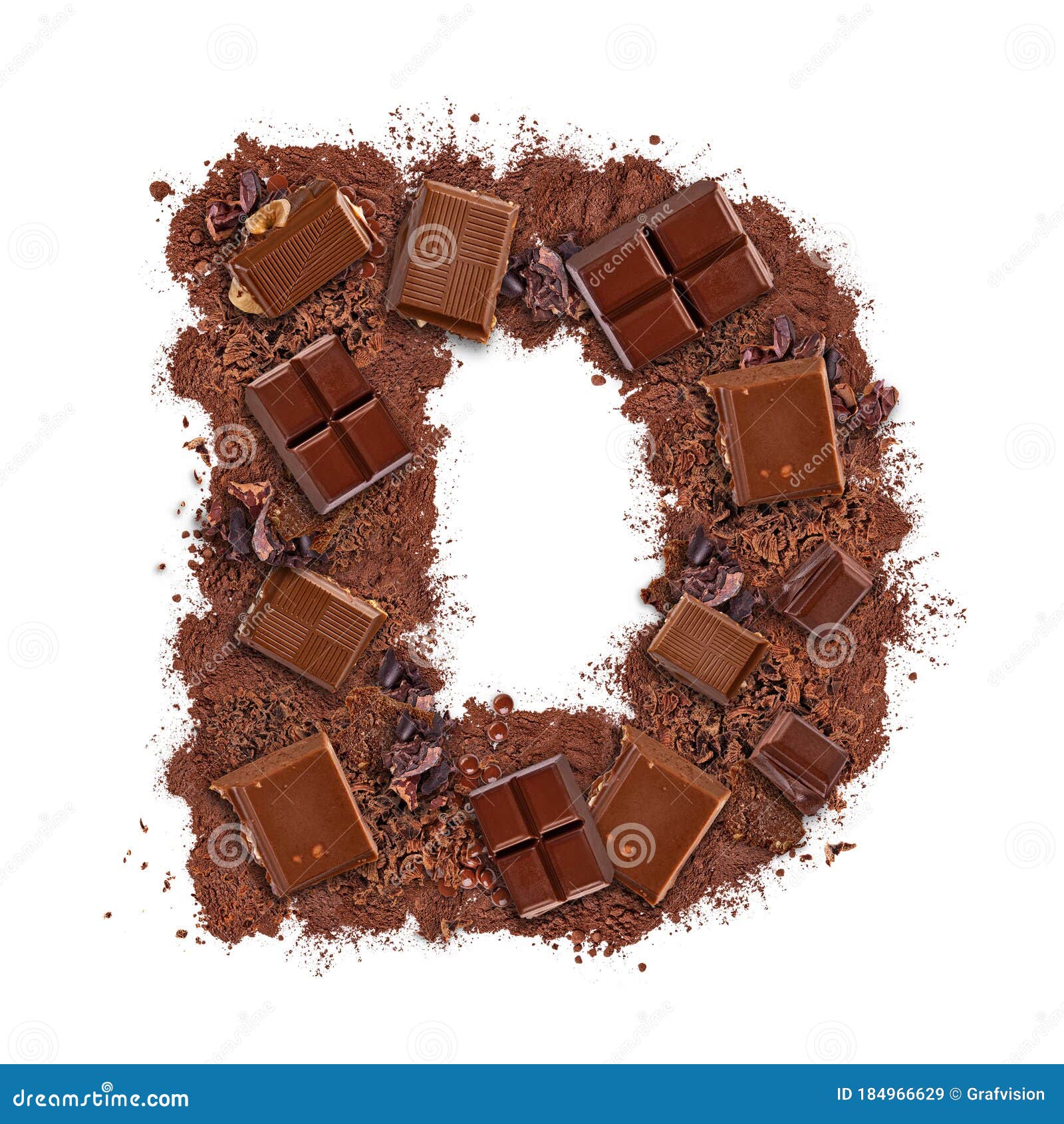Letter D Made of Chocolate Bar Stock Image - Image of filbert, snack ...