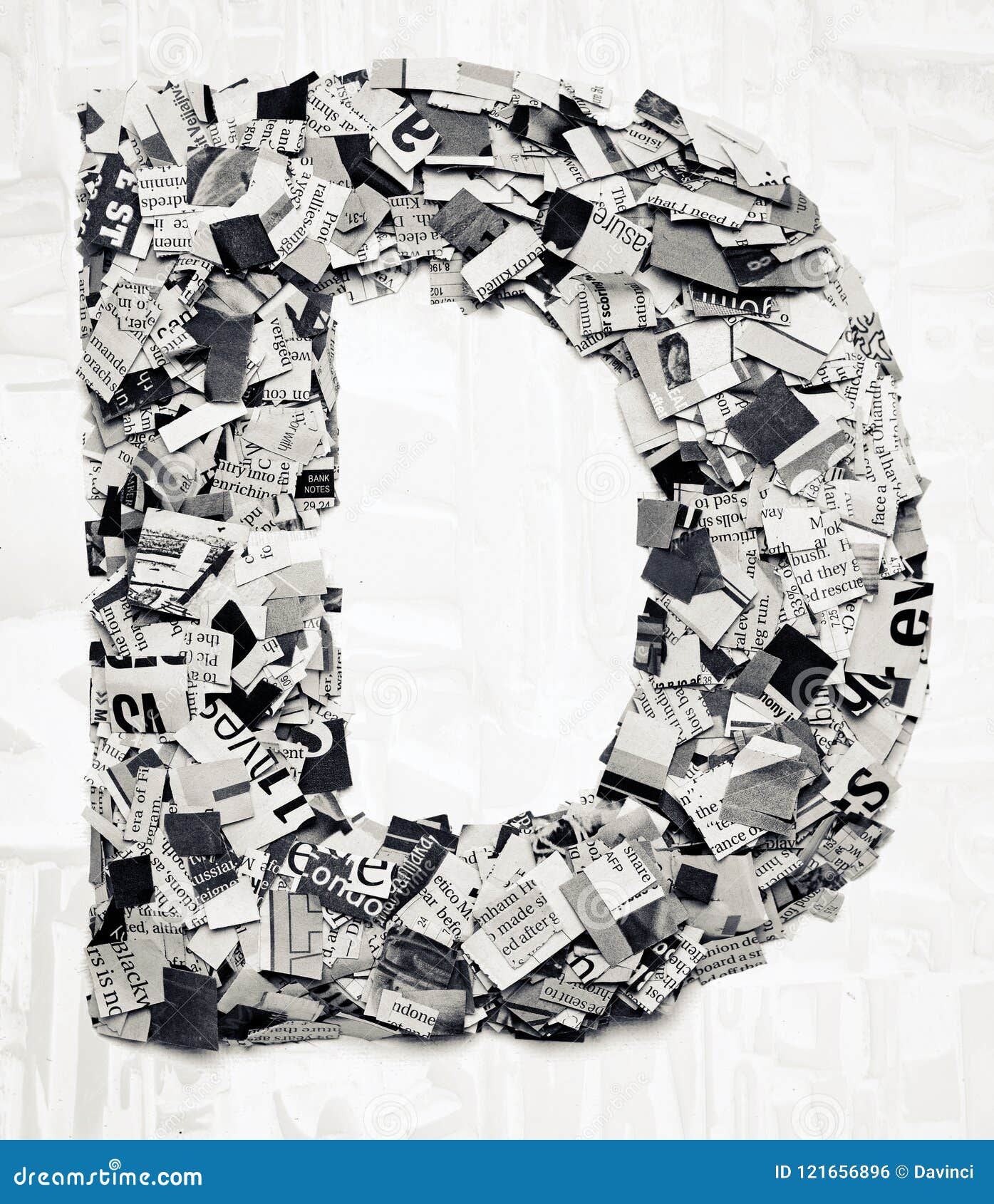 The Letter D Made from Newspaper Stock Photo - Image of letter ...