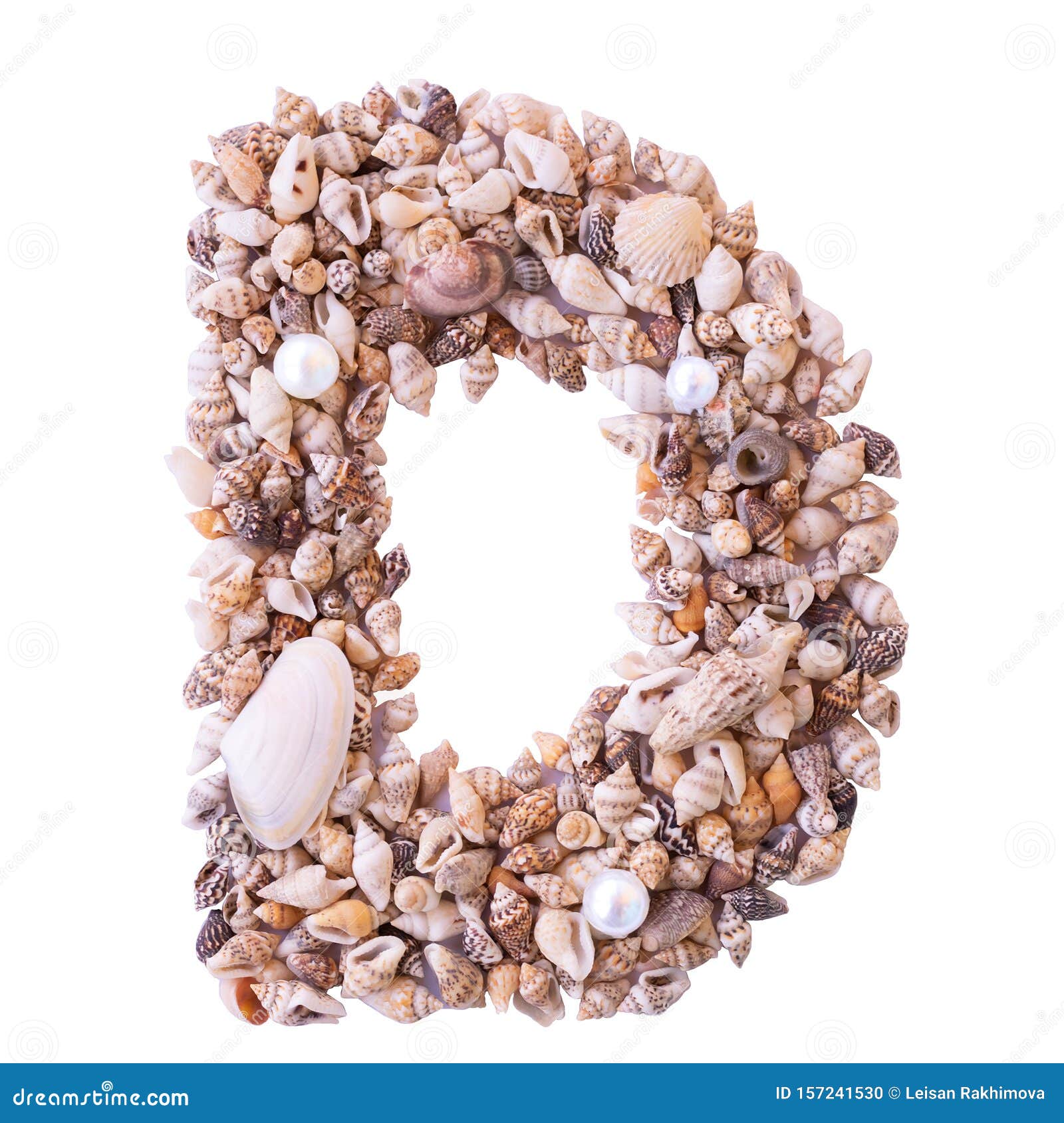 Letter D Made of Tiny Seashells. Stock Photo - Image of inscription ...