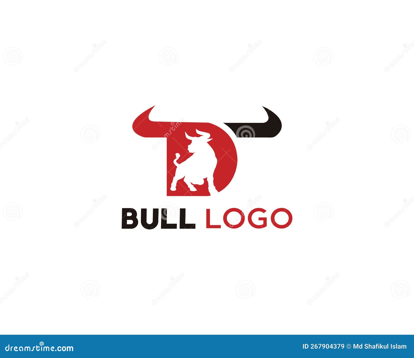 Letter D Negative Space Bull Logo Vector Templates Stock Illustration ...