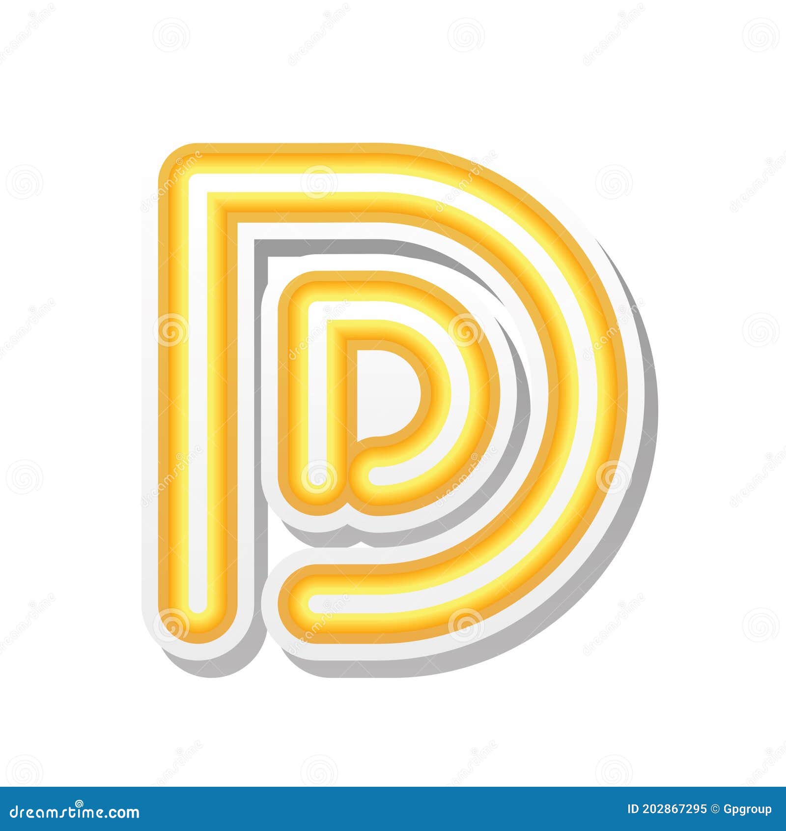 Letter D in Orange Neon Font Stock Vector - Illustration of element ...