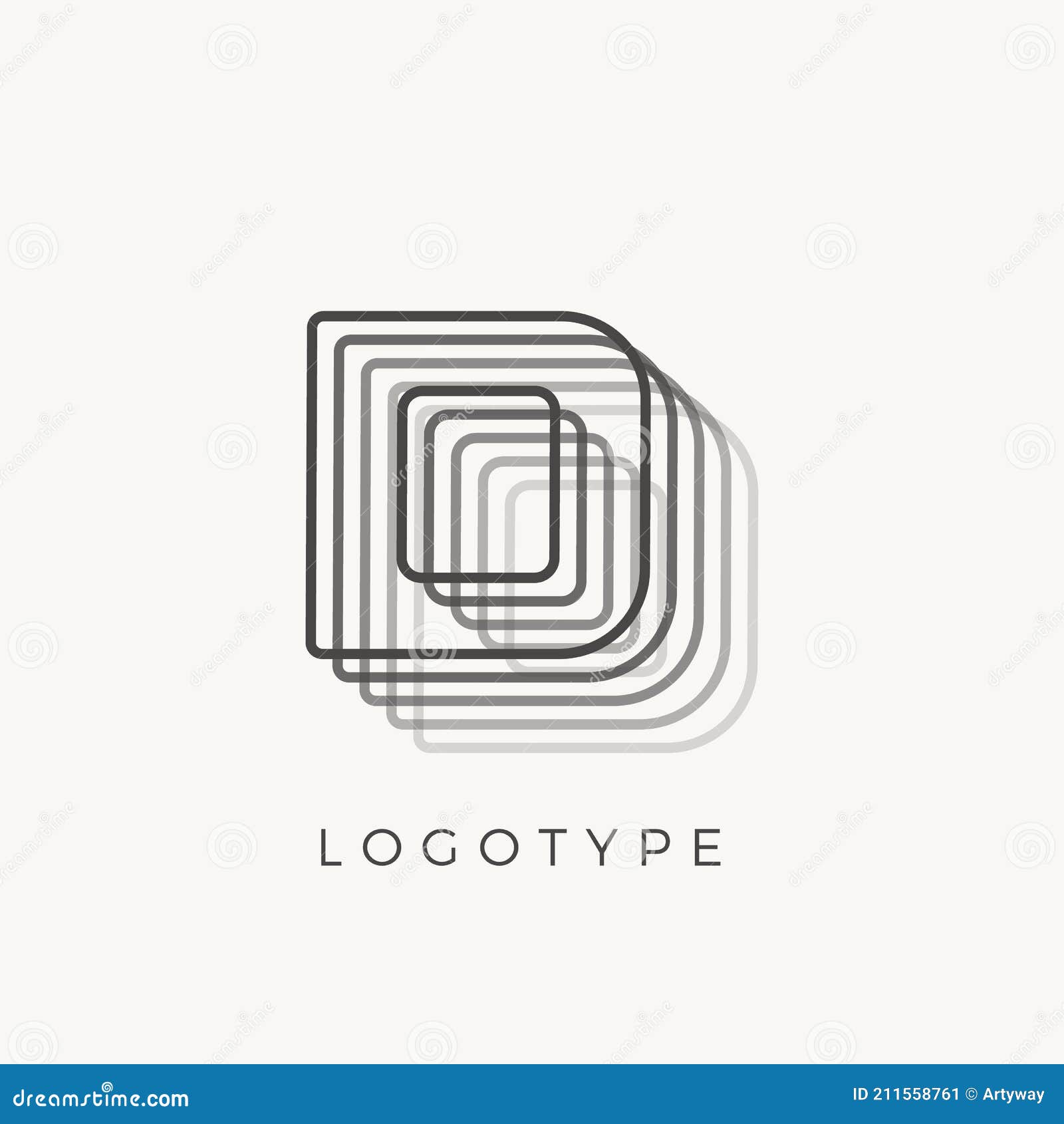 Letter D of Outline Stripes, Blend Effect Letter for Monogram and Logo ...