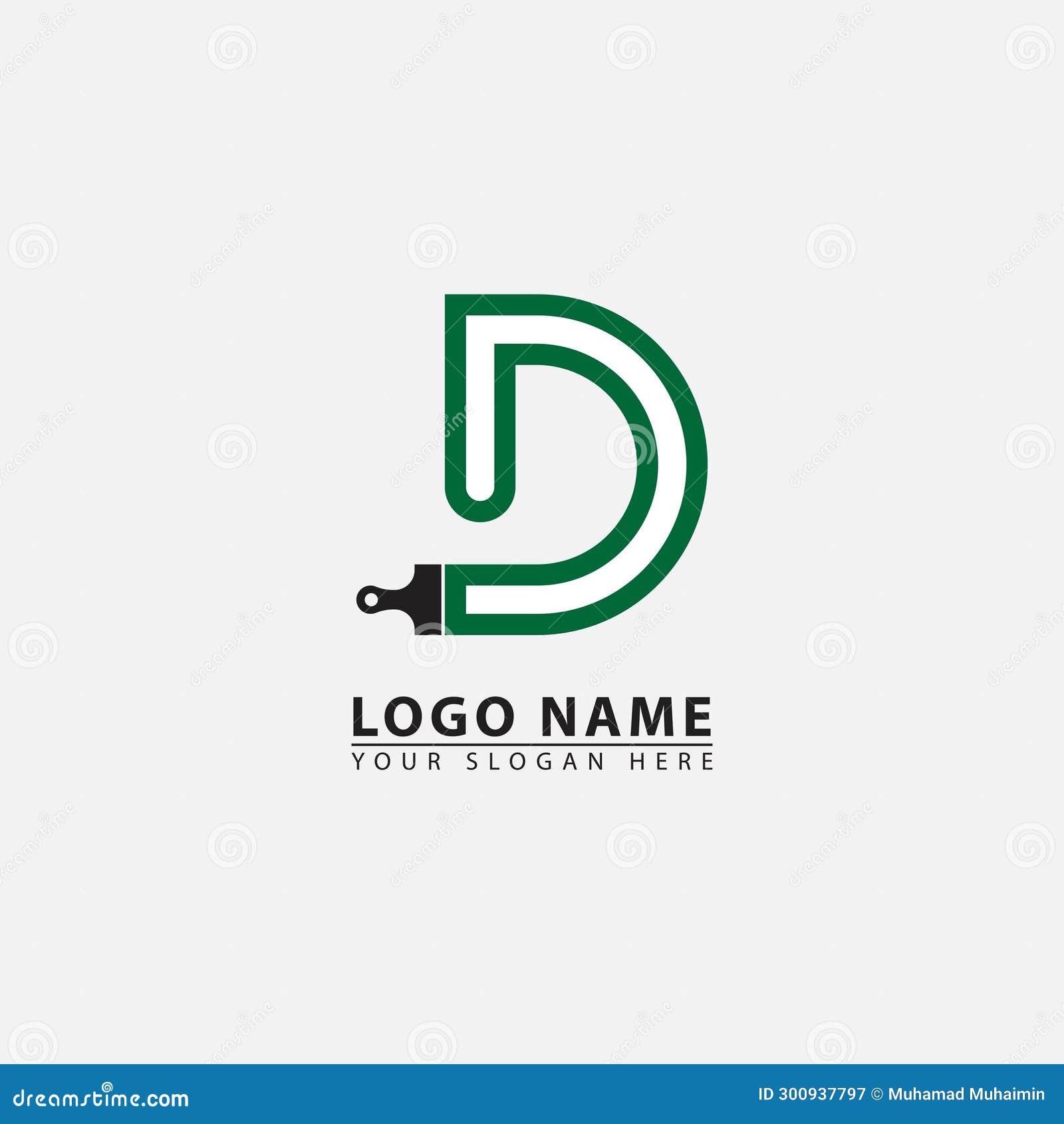 Letter D Paint Brush Logo Vector Template Abstract Monogram Symbol ...