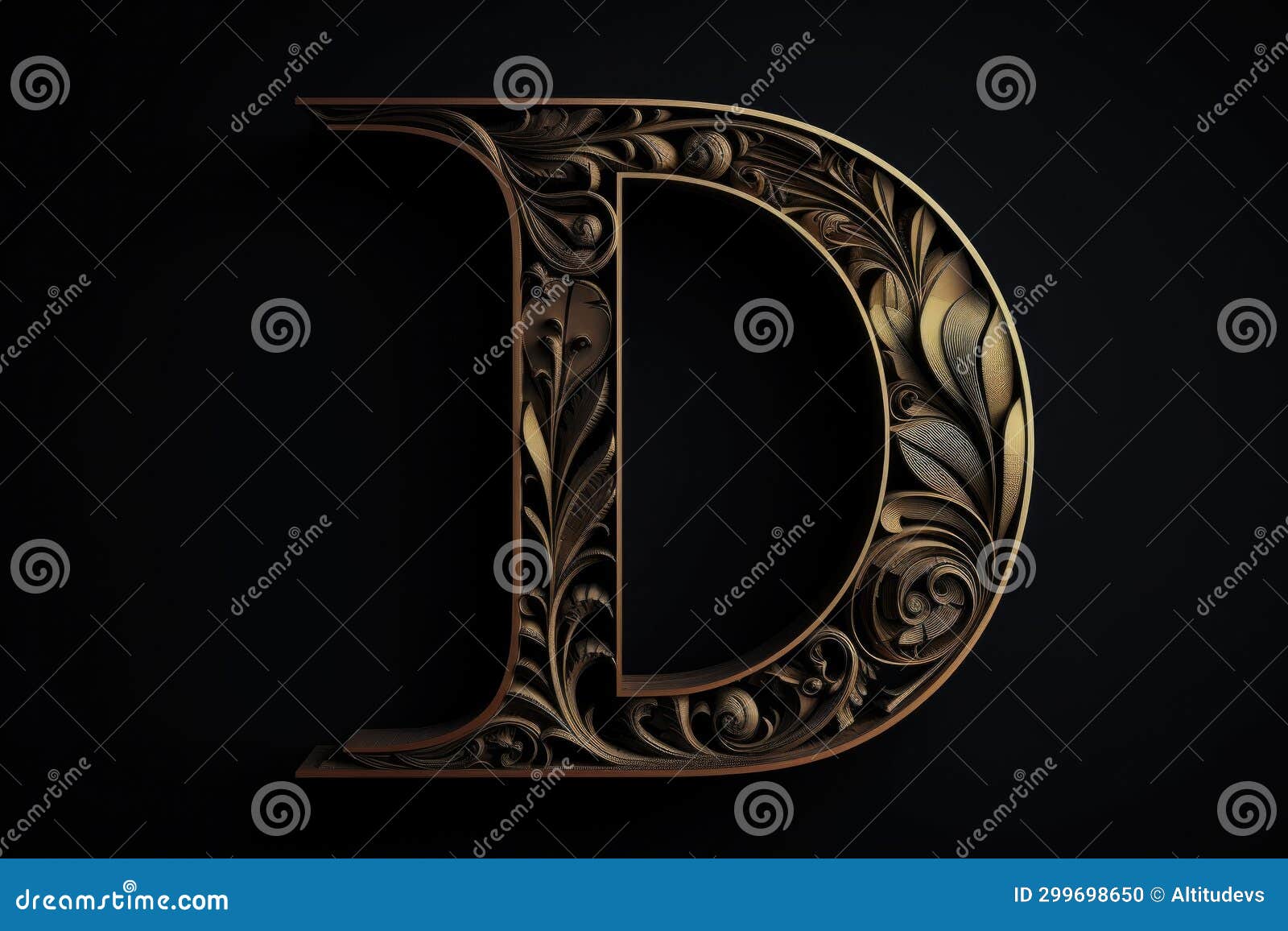 Letter D, Paper Cut-out Style, on Black Background Stock Photo - Image ...
