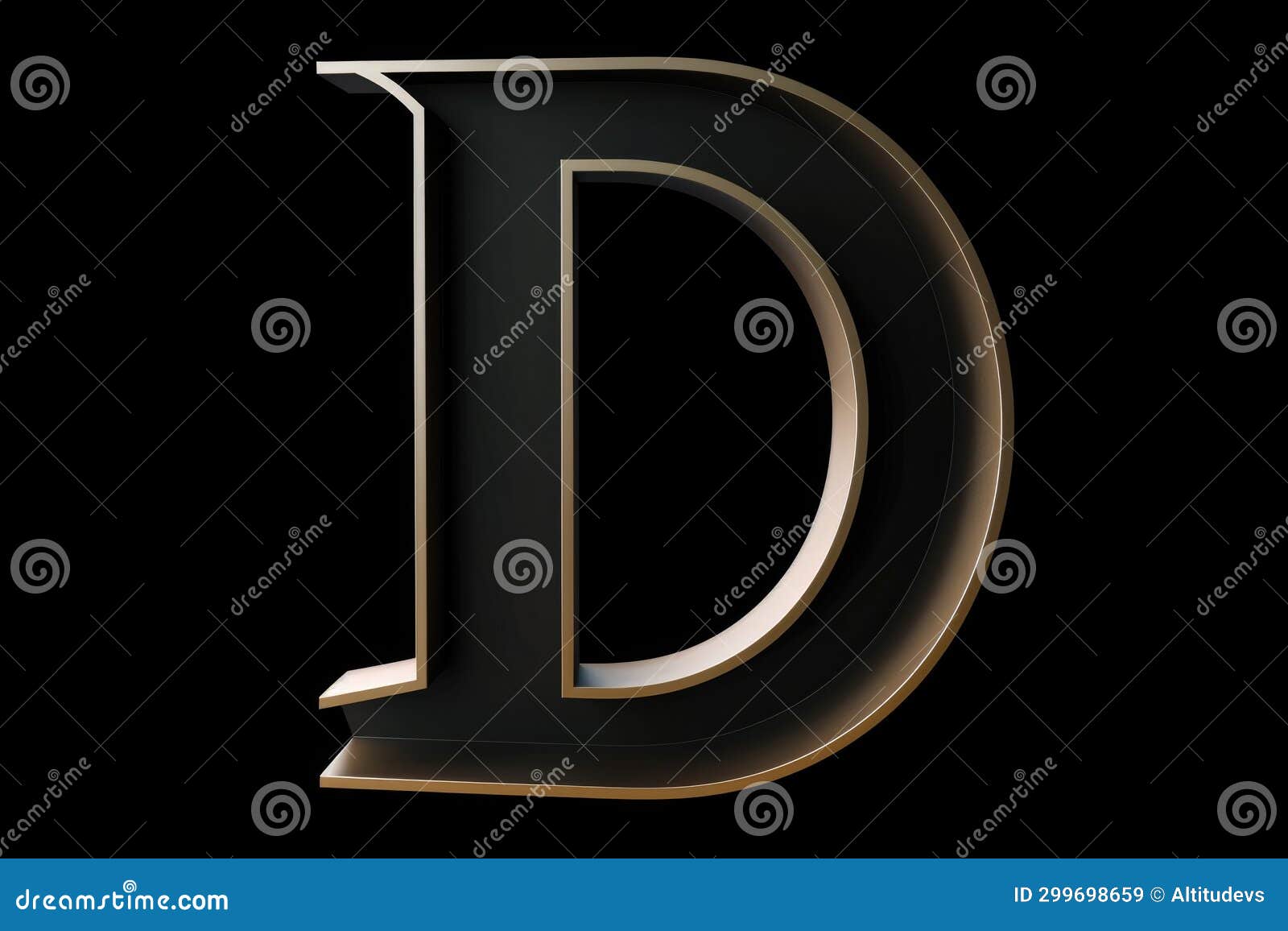 Letter D, Paper Cut-out Style, on Black Background Stock Image - Image ...