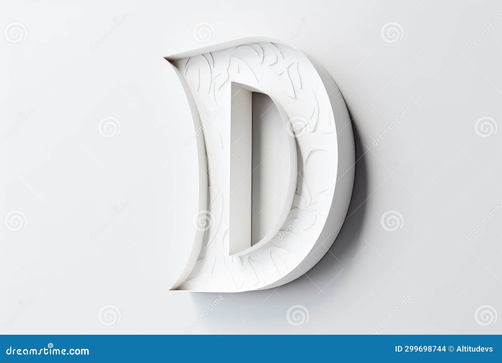 Letter D, Paper Cut-out Style, on White Background Stock Photo - Image ...