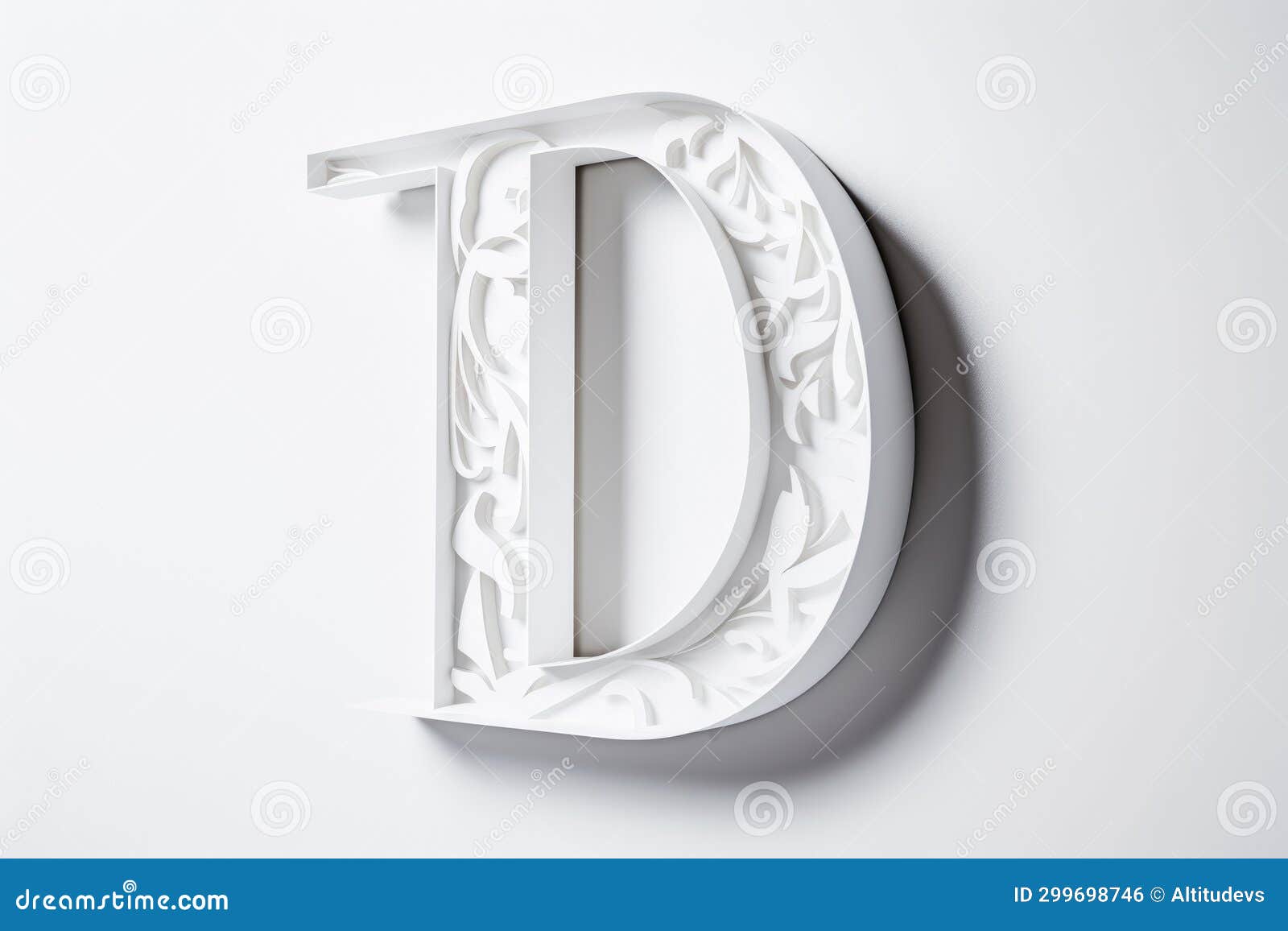 Letter D, Paper Cut-out Style, on White Background Stock Photo - Image ...