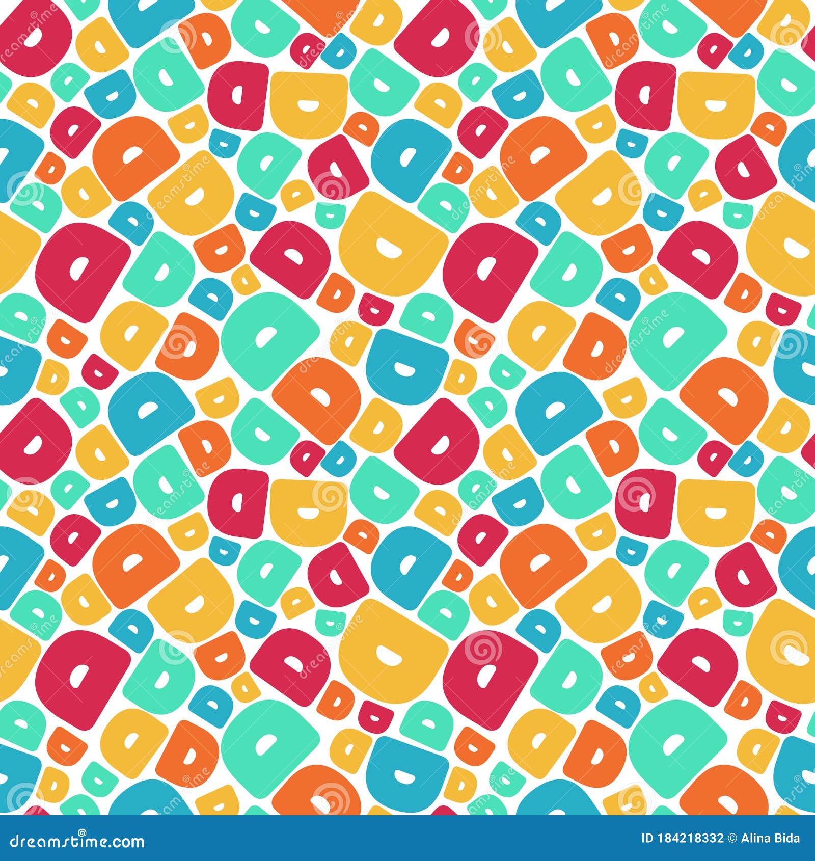 Letter D Mosaic, Kaleidoscopic Colorful Seamless Pattern for Kids Stock ...