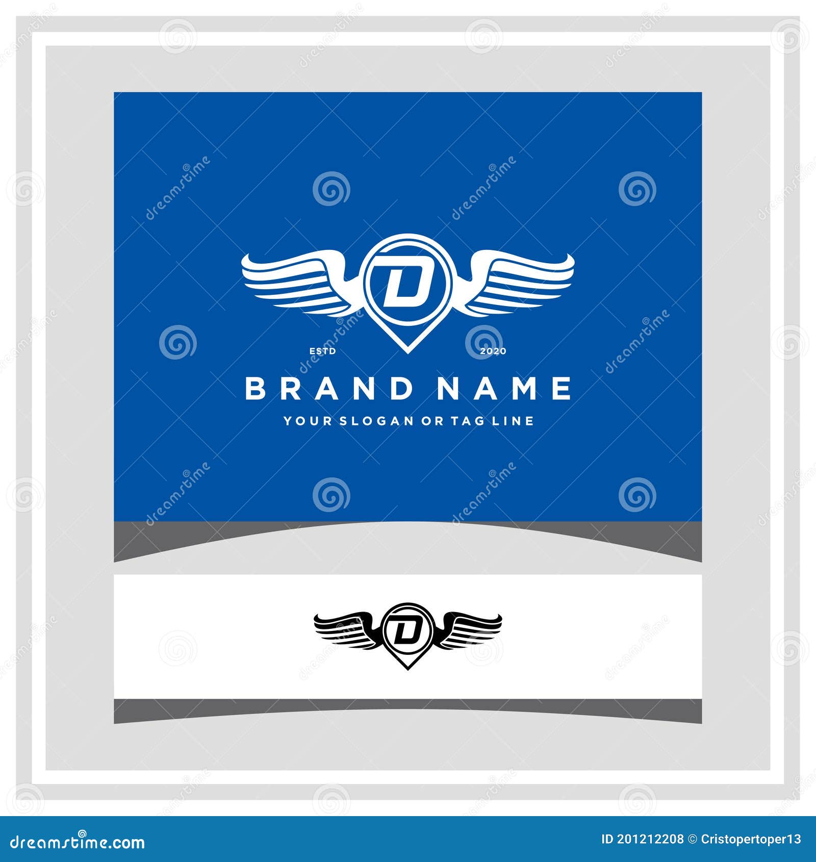 Letter D Pin Map Wing Logo Design Concept Vector Stock Vector ...