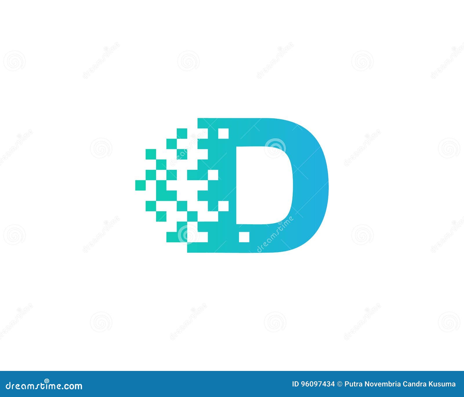 Letter D Pixel Icon Logo Design Element Stock Vector - Illustration of ...