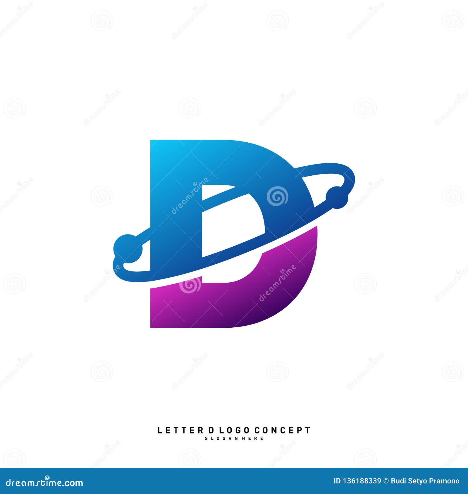 Letter D Planet Logo Design Concept Vector Template. Initial D Logo ...