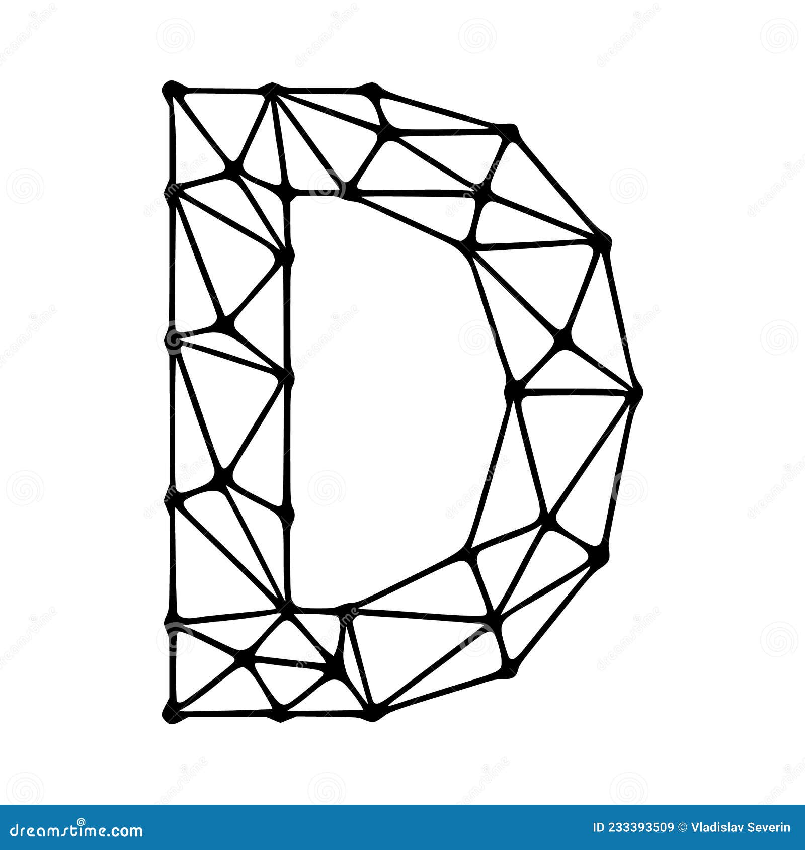 Letter d polygonal symbol stock vector. Illustration of abstract ...