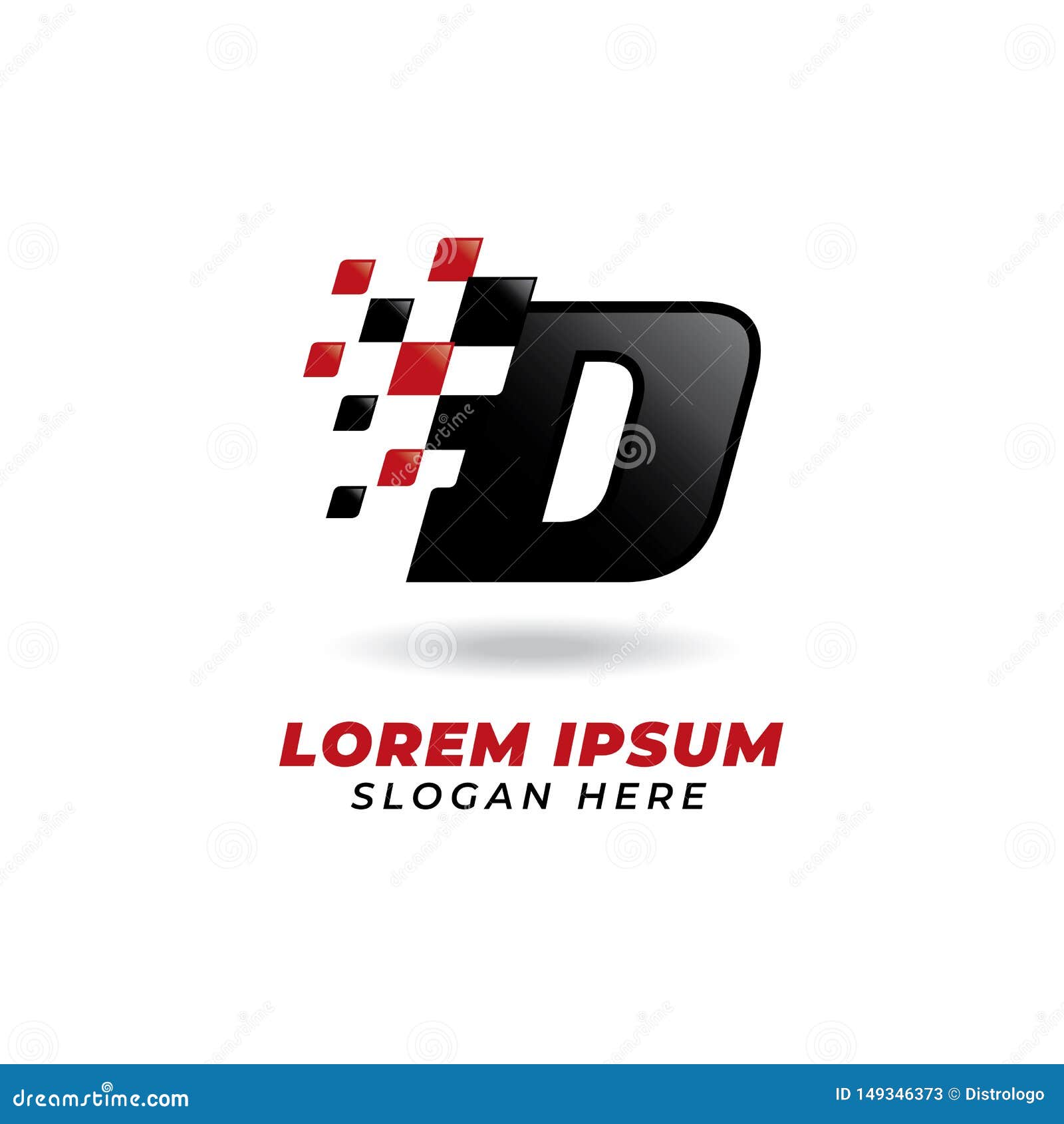 Letter D with Race Flag Icon Symbol Design Stock Vector - Illustration ...