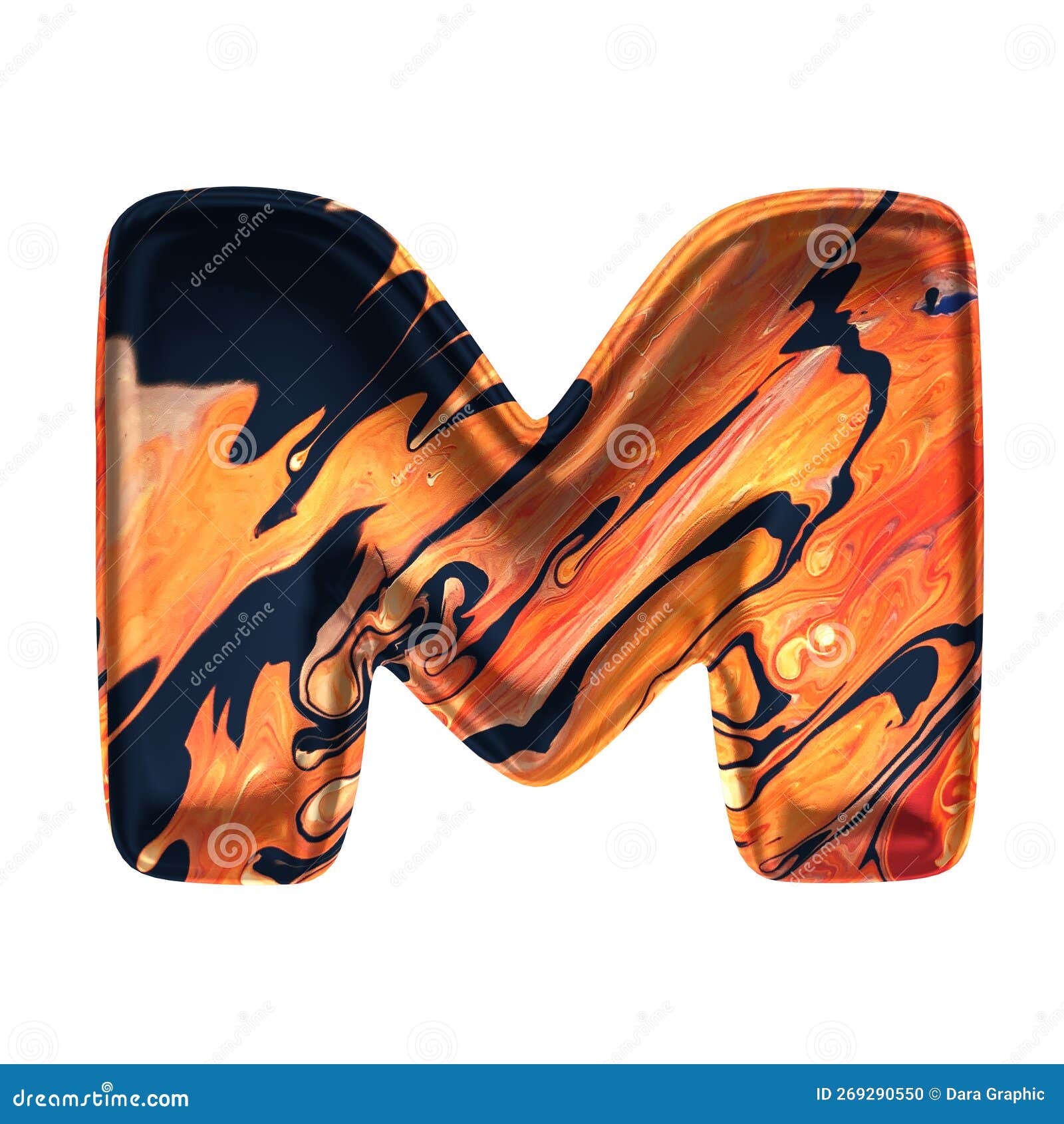 Letter M 3D Render with Background Design Stock Illustration ...