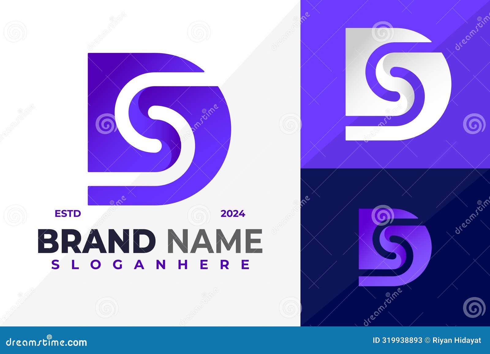 Letter D and S Monogram Logo Design Vector Symbol Icon Illustration ...