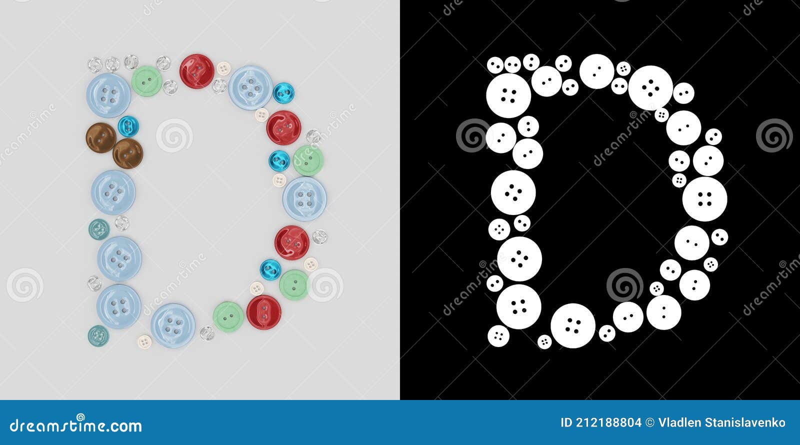 Letter I Of Sewing Button Alphabet. Alphabet From Buttons . Letter From ...