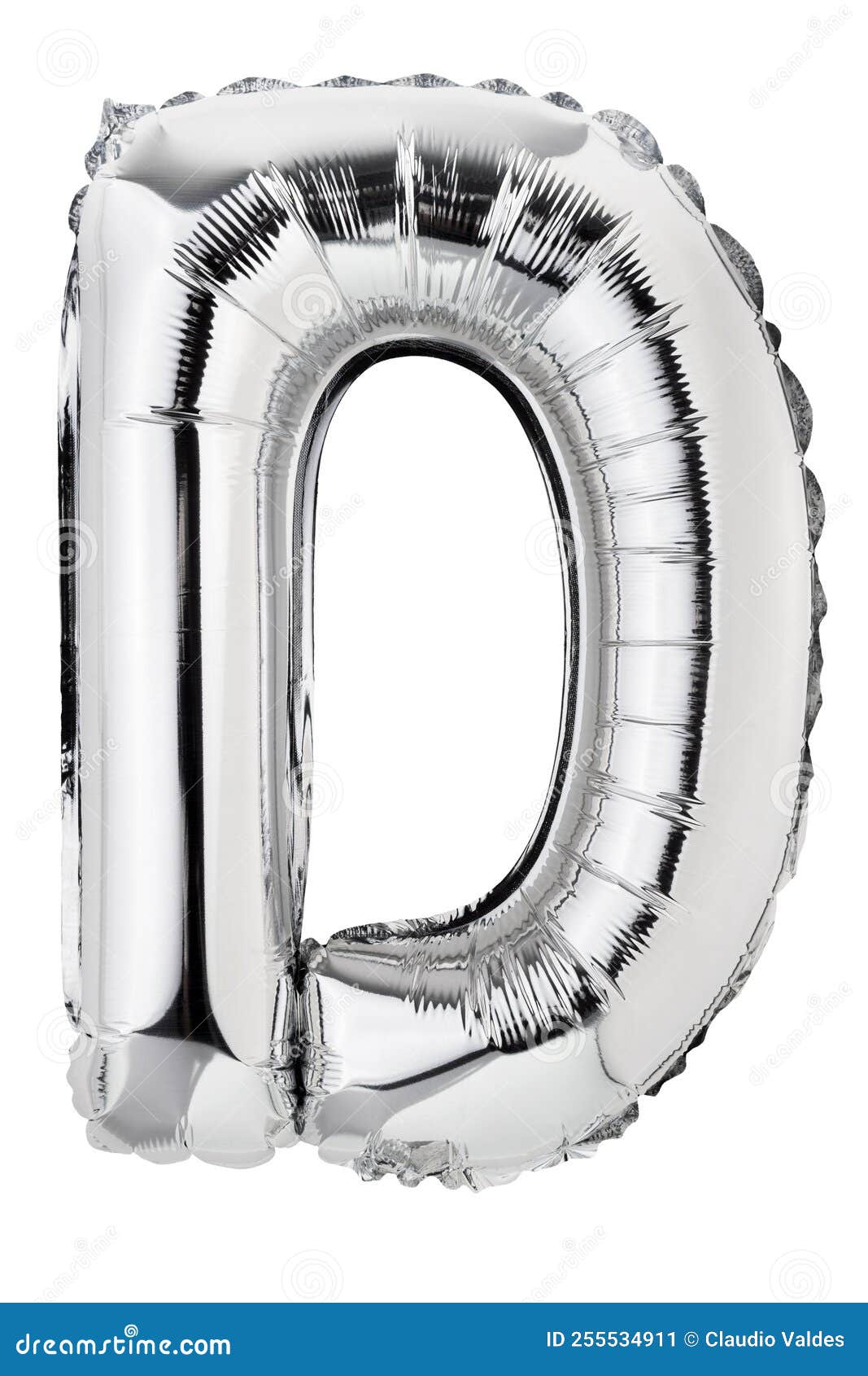 Letter D in Silver Mylar Balloon Isolated Stock Illustration ...
